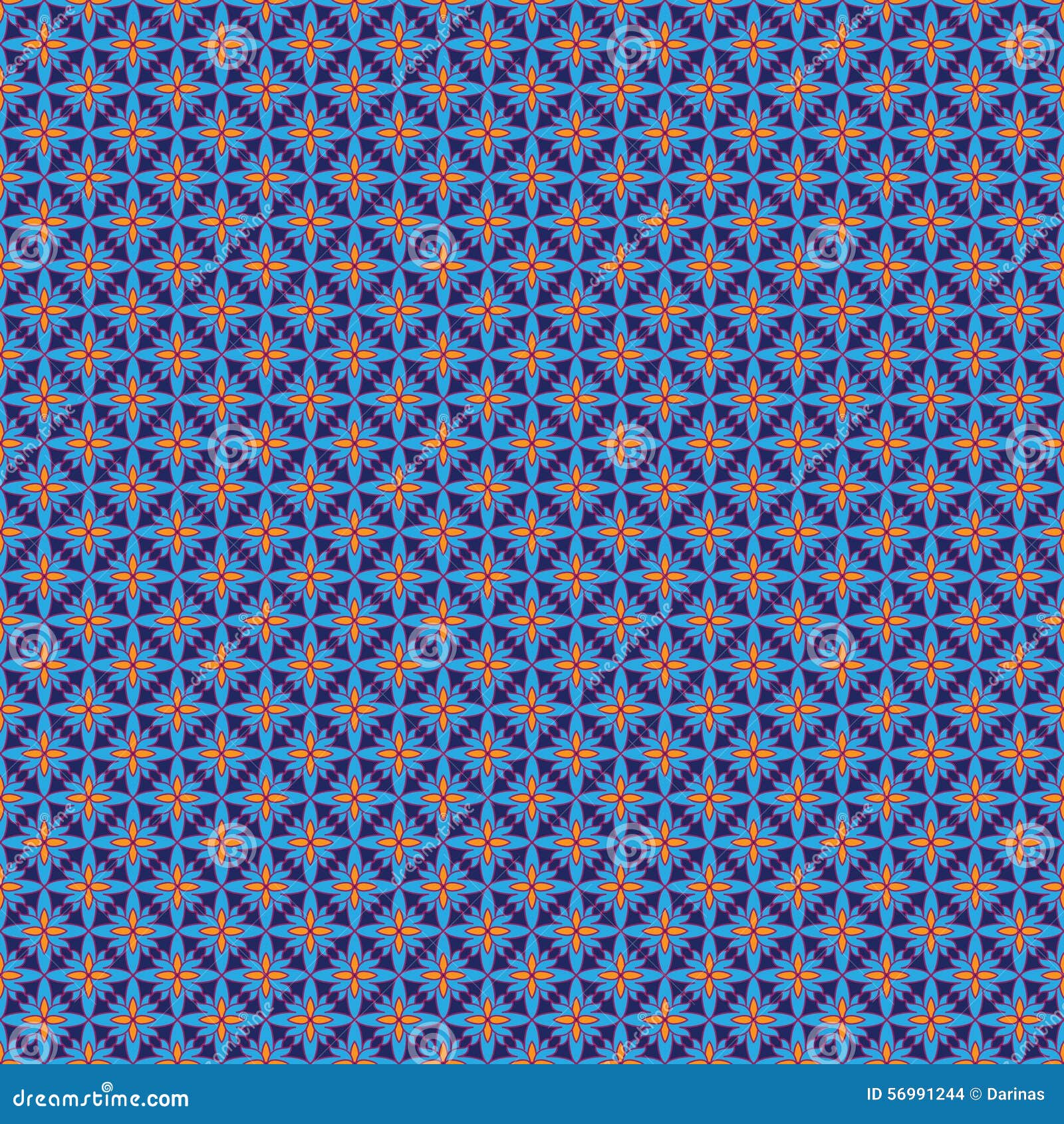 Blue and Orange Abstract Seamless Pattern Stock Vector - Illustration ...