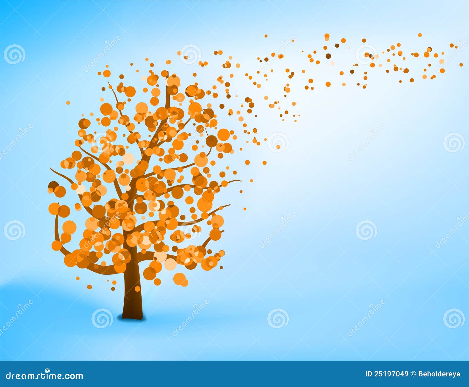 Blue Orange Abstract Tree Template. EPS 8 Stock Vector - Illustration ...