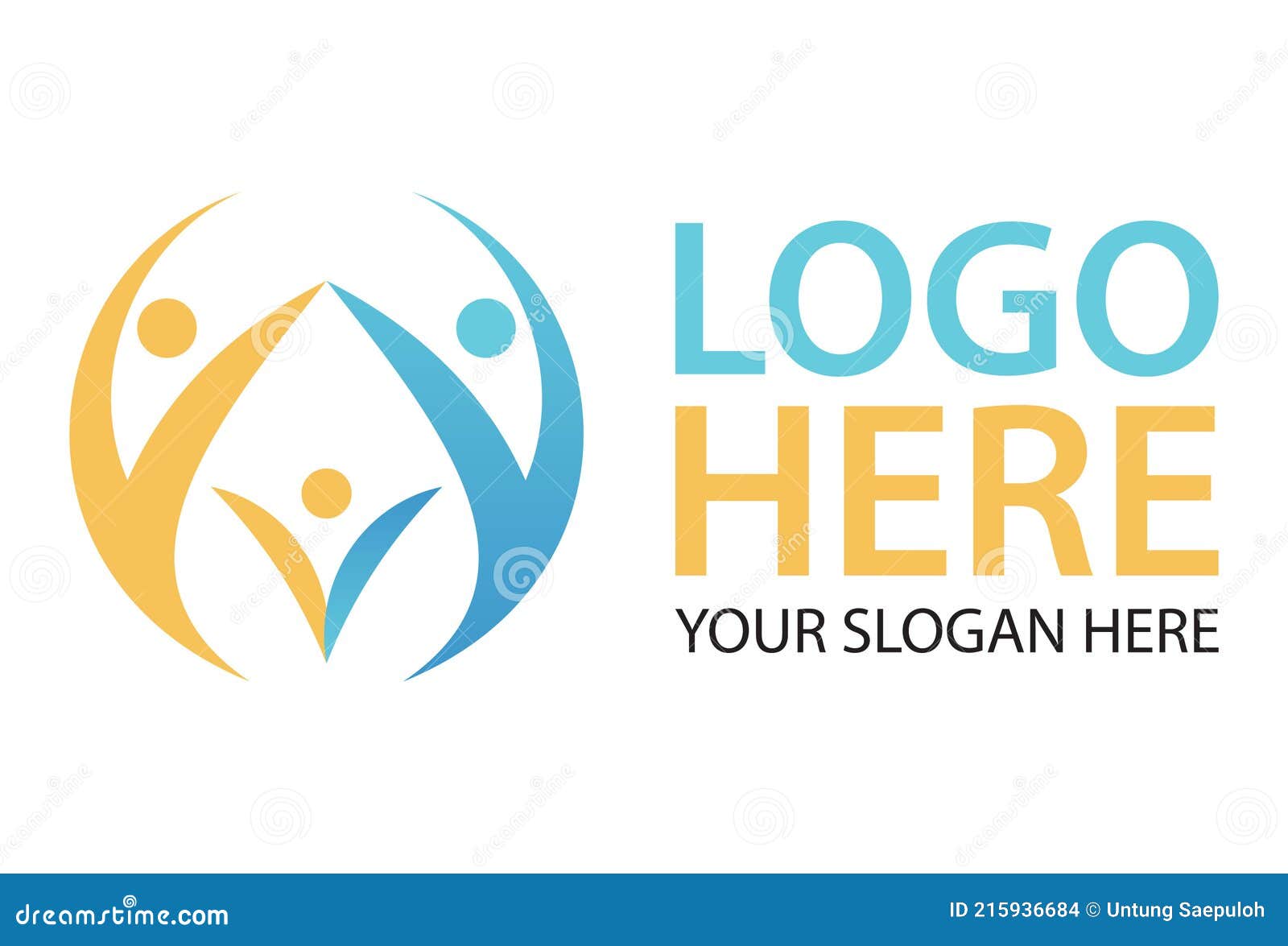 Unite Logo Template. Abstract Group Of People Are Holding Their Hands ...