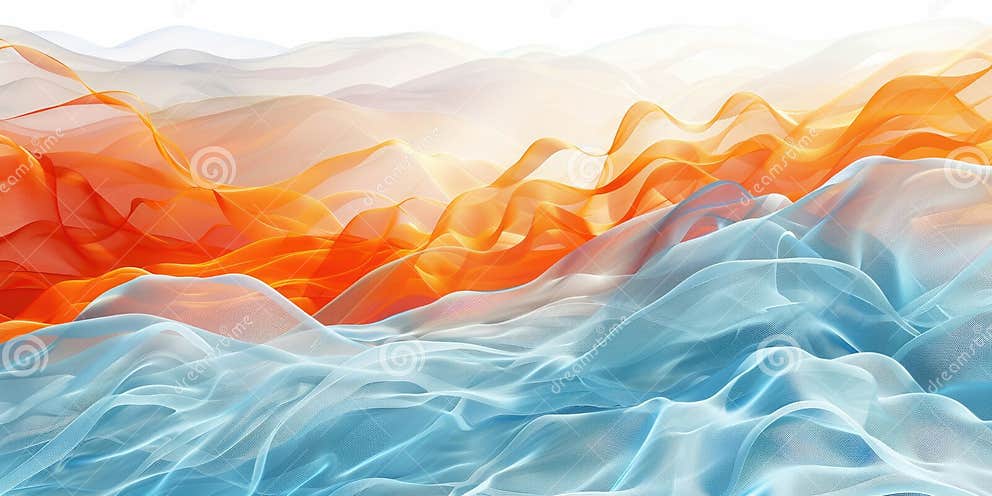 Blue and Orange Abstract Waves AIG51A Stock Image - Image of vivid ...