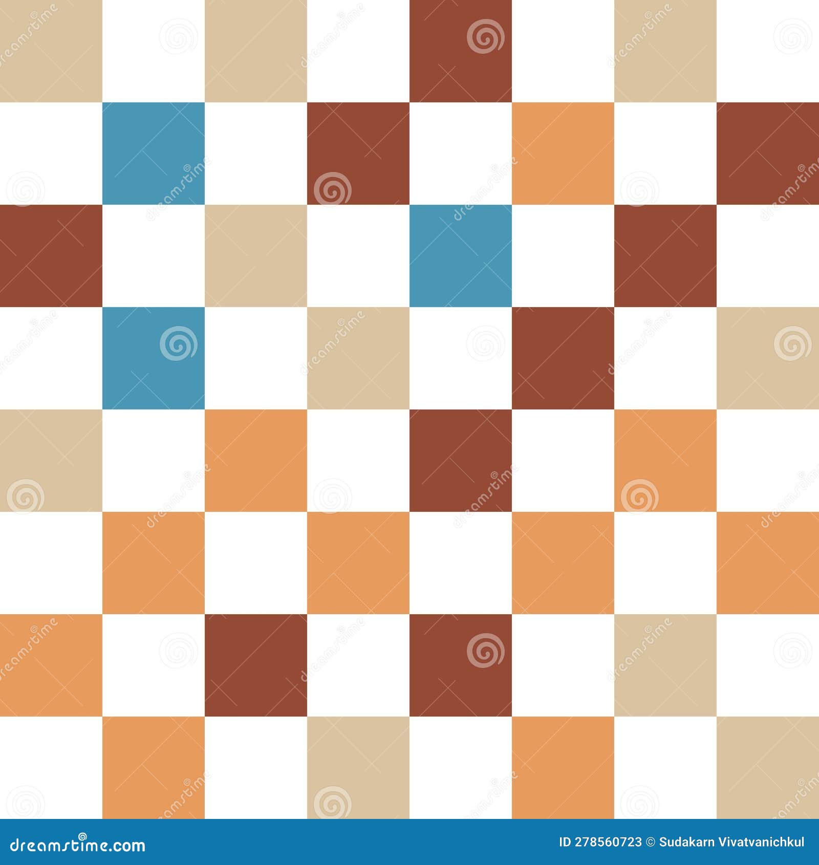 Blue, Orange, and Brown Checkerboard Pattern Background. Stock Vector ...