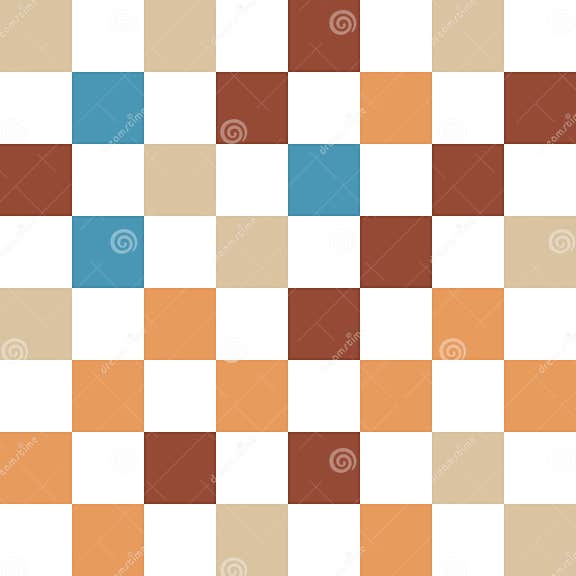 Blue, Orange, and Brown Checkerboard Pattern Background. Stock Vector ...