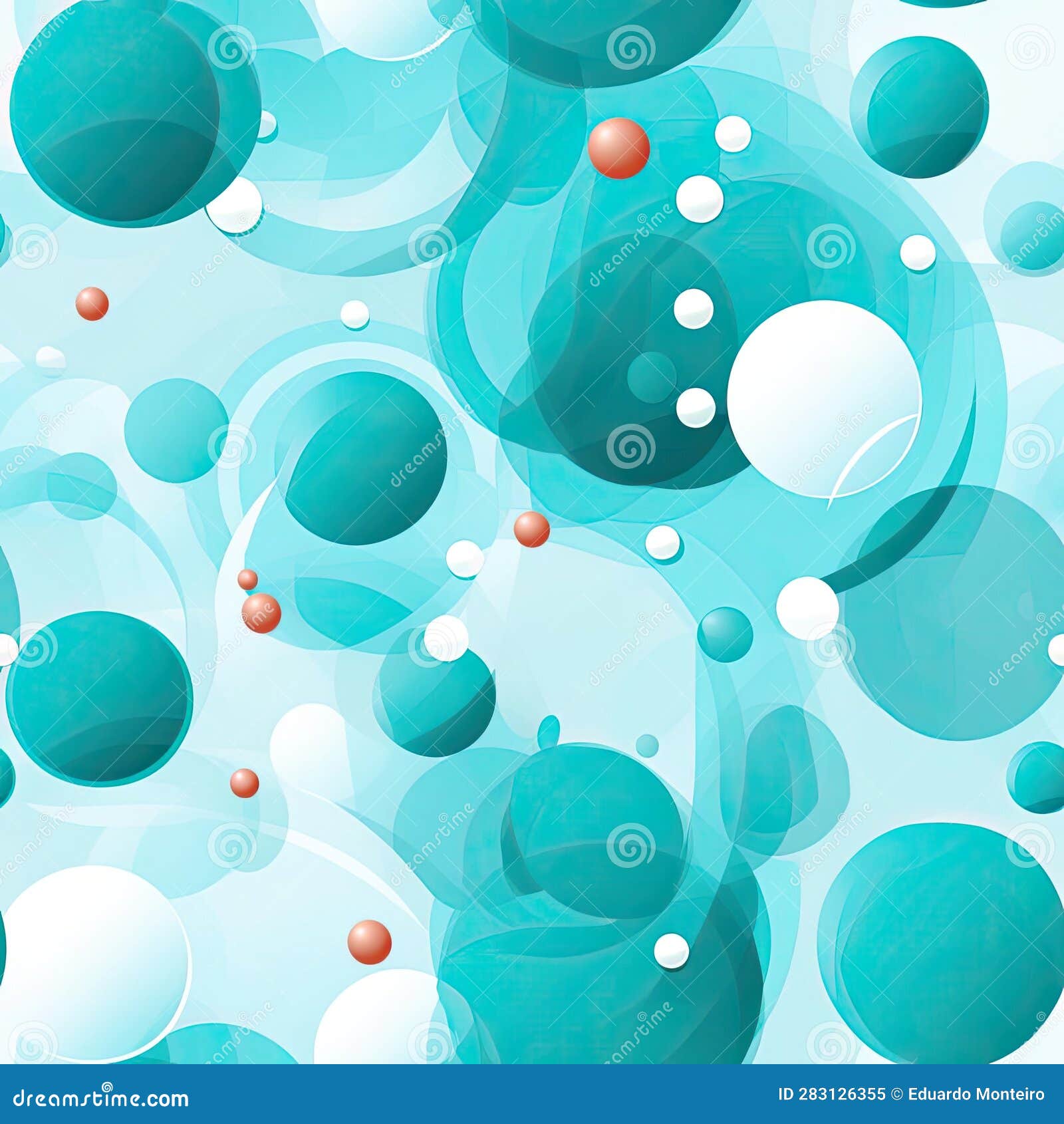 Blue and Orange Bubbles in a Playful Pattern (tiled) Stock Illustration ...