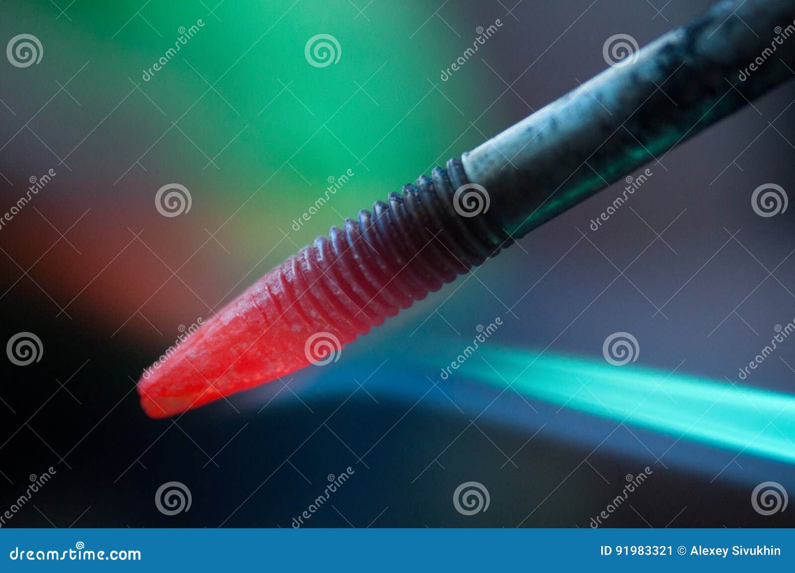 Blue and Orange Color on Hot Metal Stock Image - Image of engineering ...