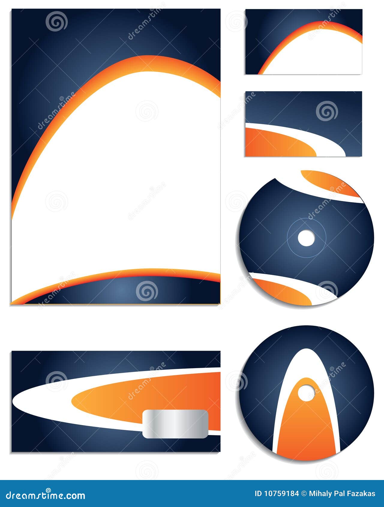 Blue & Orange Company Vector Set Stock Vector - Illustration of name ...