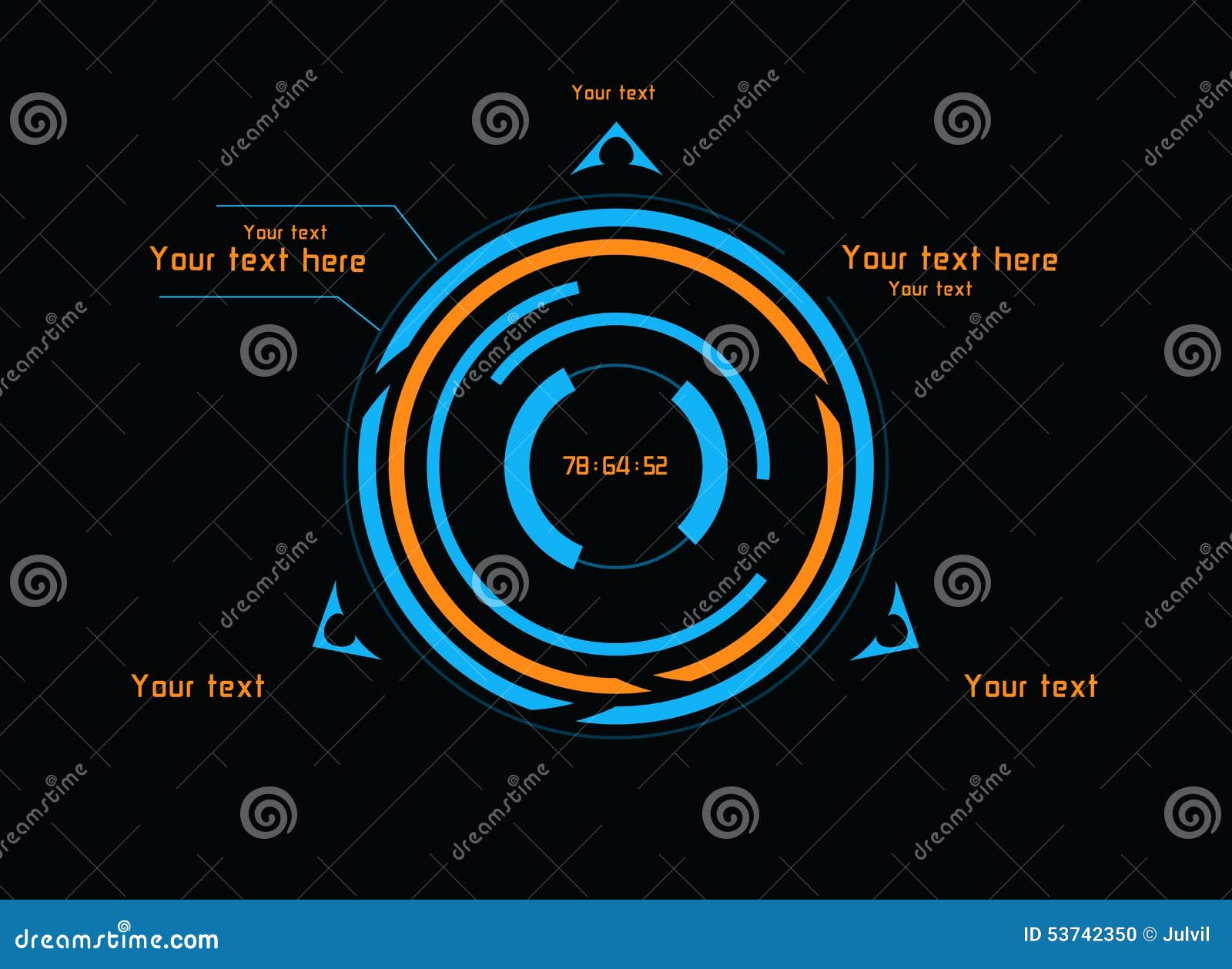 Blue and orange elements stock illustration. Illustration of head ...