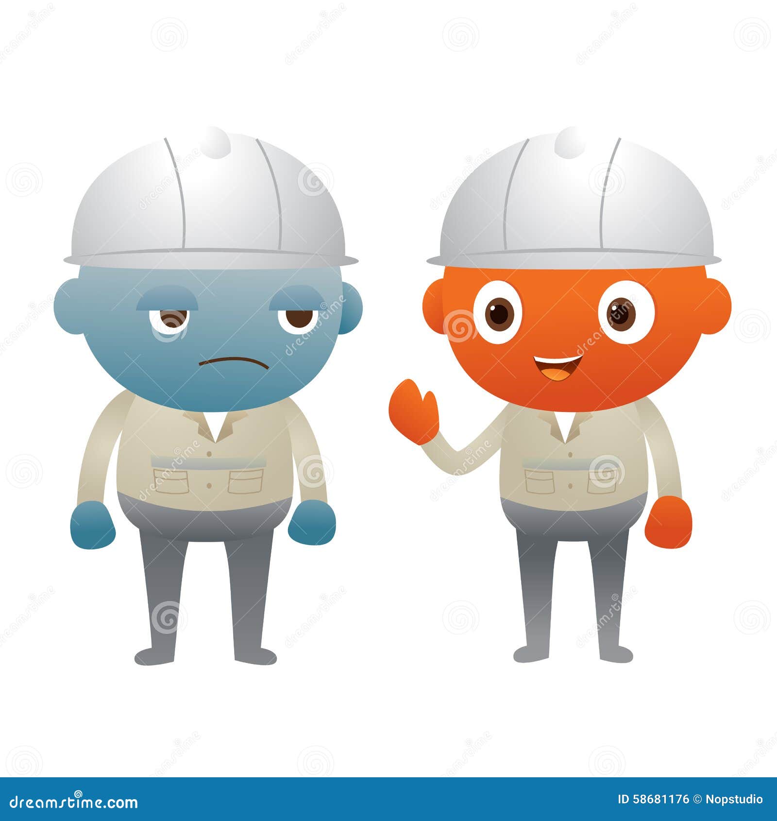 Blue and Orange Engineer Communication Stock Vector - Illustration of ...