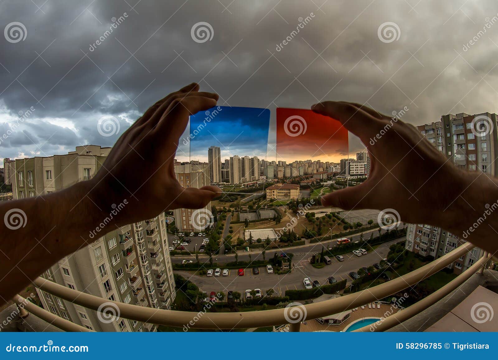 Blue and Orange Filter stock image. Image of horizon - 58296785