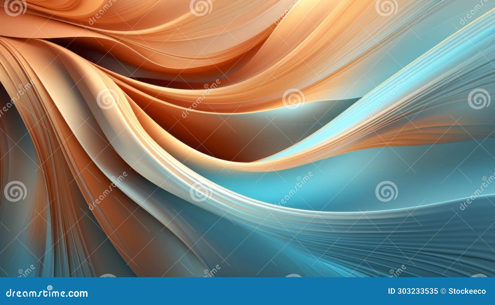 Blue and Orange Futuristic Scrolling Pattern with Delicate Materials ...