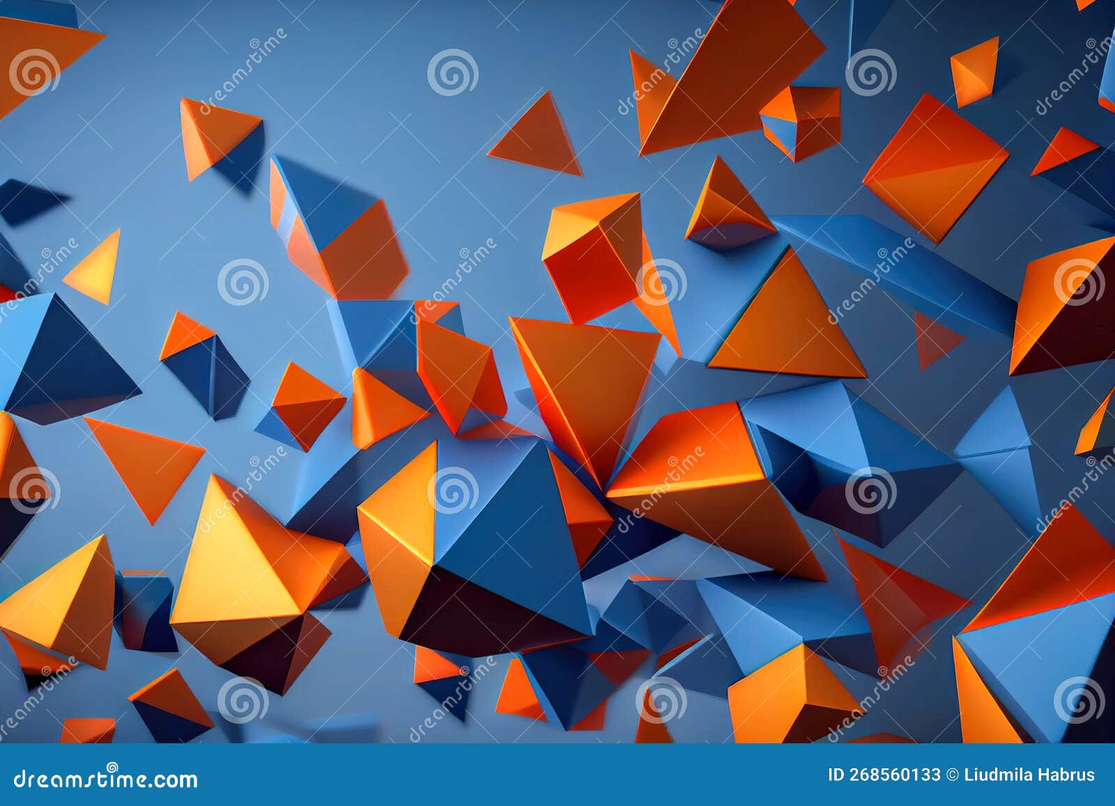 Blue and Orange Geometric Shapes Abstract Background. Generative AI ...