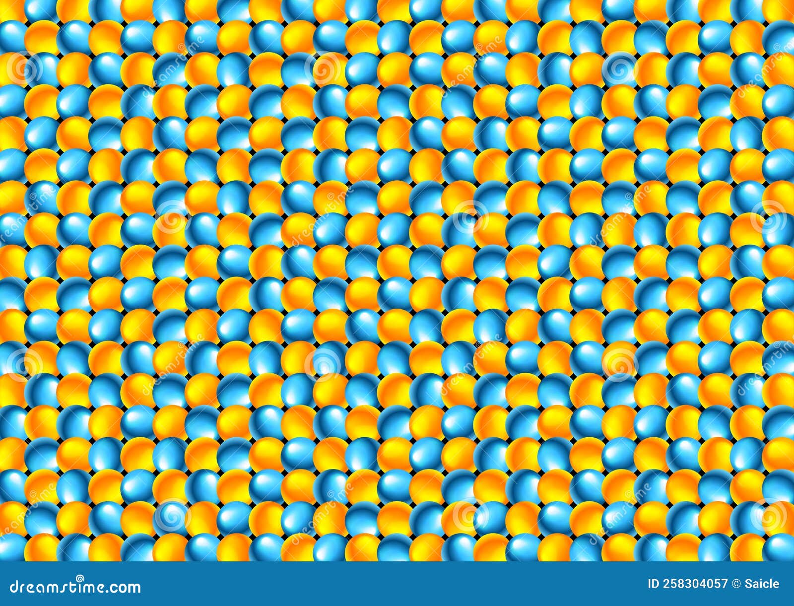 Blue Orange Glossy Circles Abstract Geometry Pattern Stock Vector ...