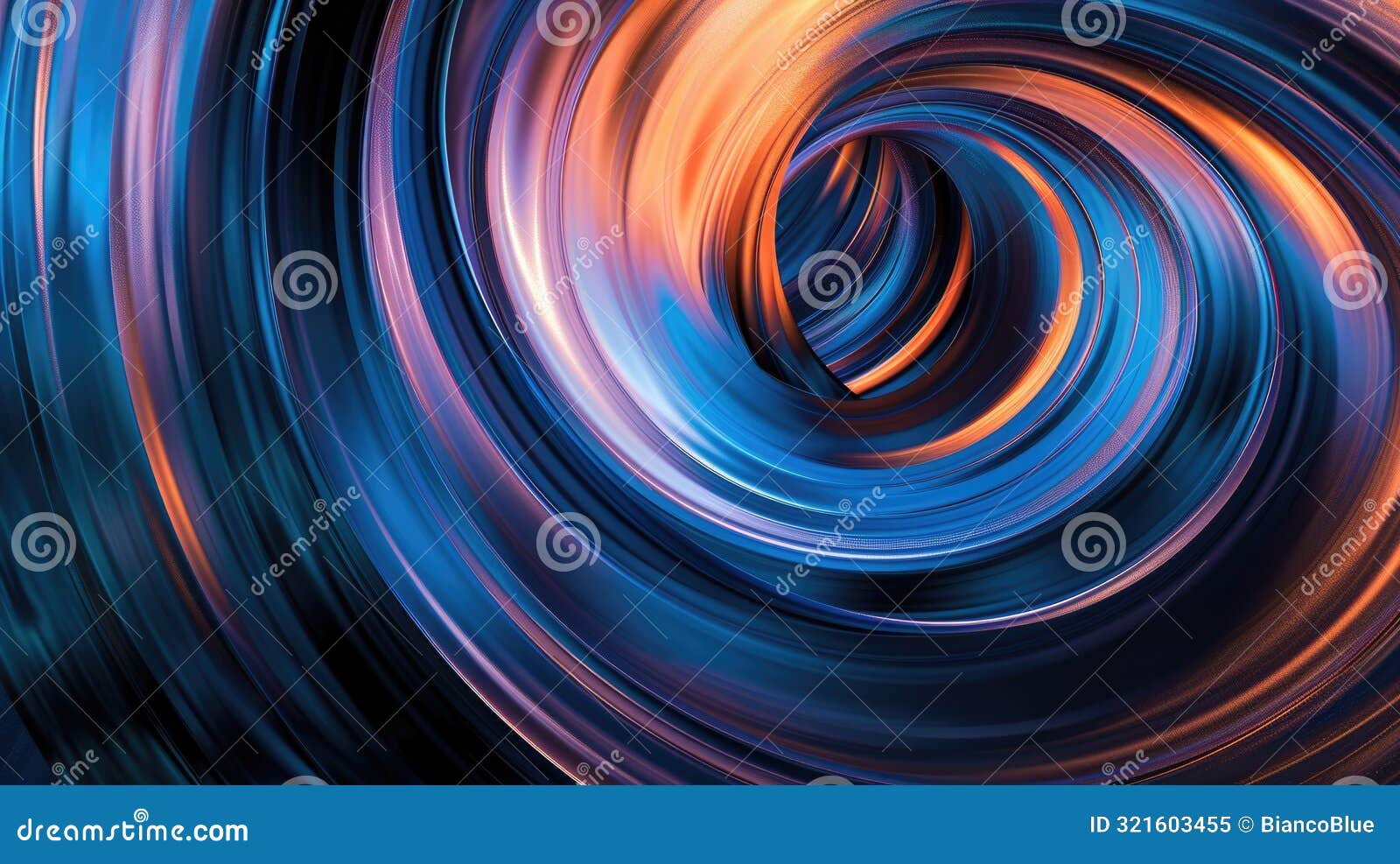 Blue and Orange Glowing Twisted Torus AIG51A Stock Image - Image of ...