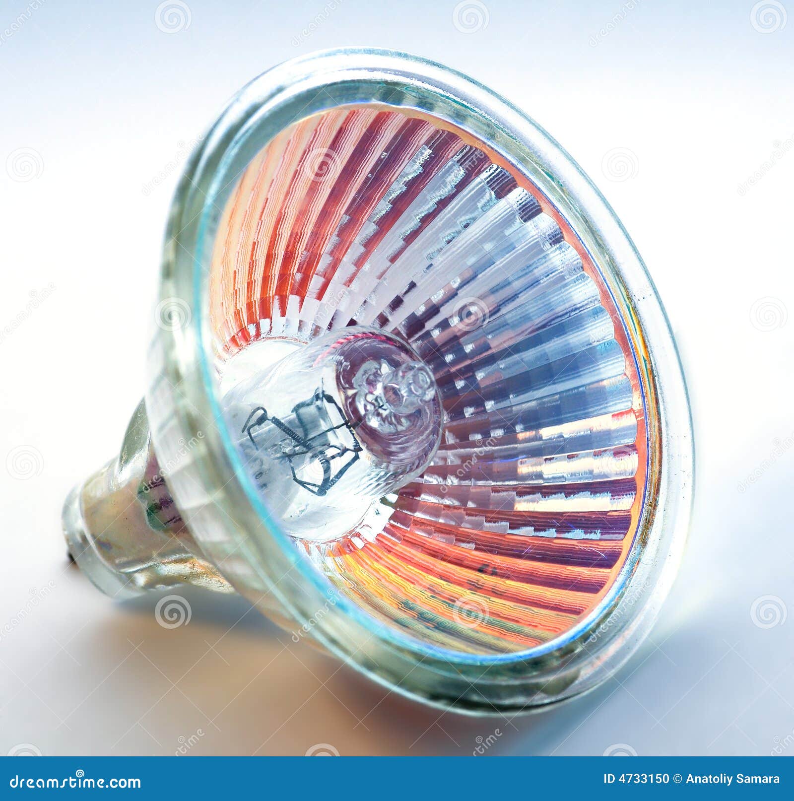 Blue-orange Halogen Light Bulb Stock Photo - Image of orange, bulb: 4733150