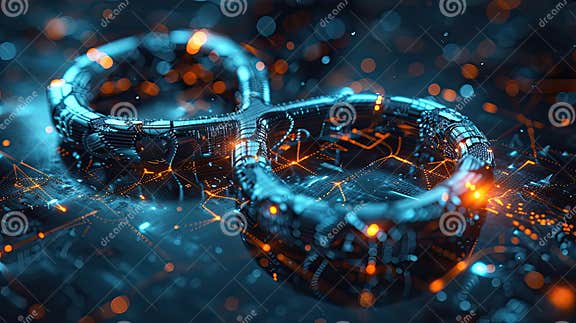 A Blue and Orange an Infinity Symbol Made of Interconnected Gears and ...