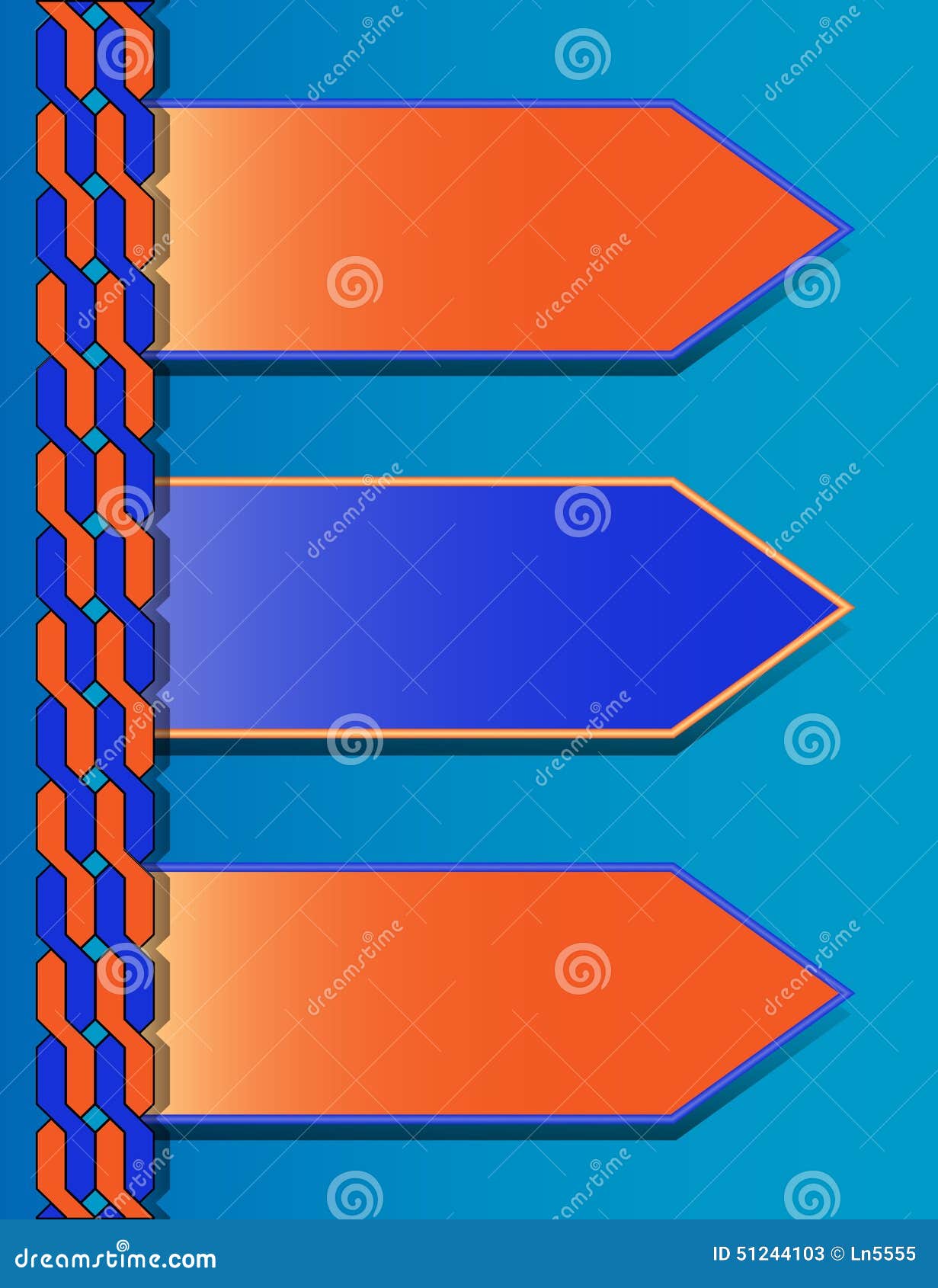 Blue-orange Modern Presentation Template with Three Text Boxes Stock ...