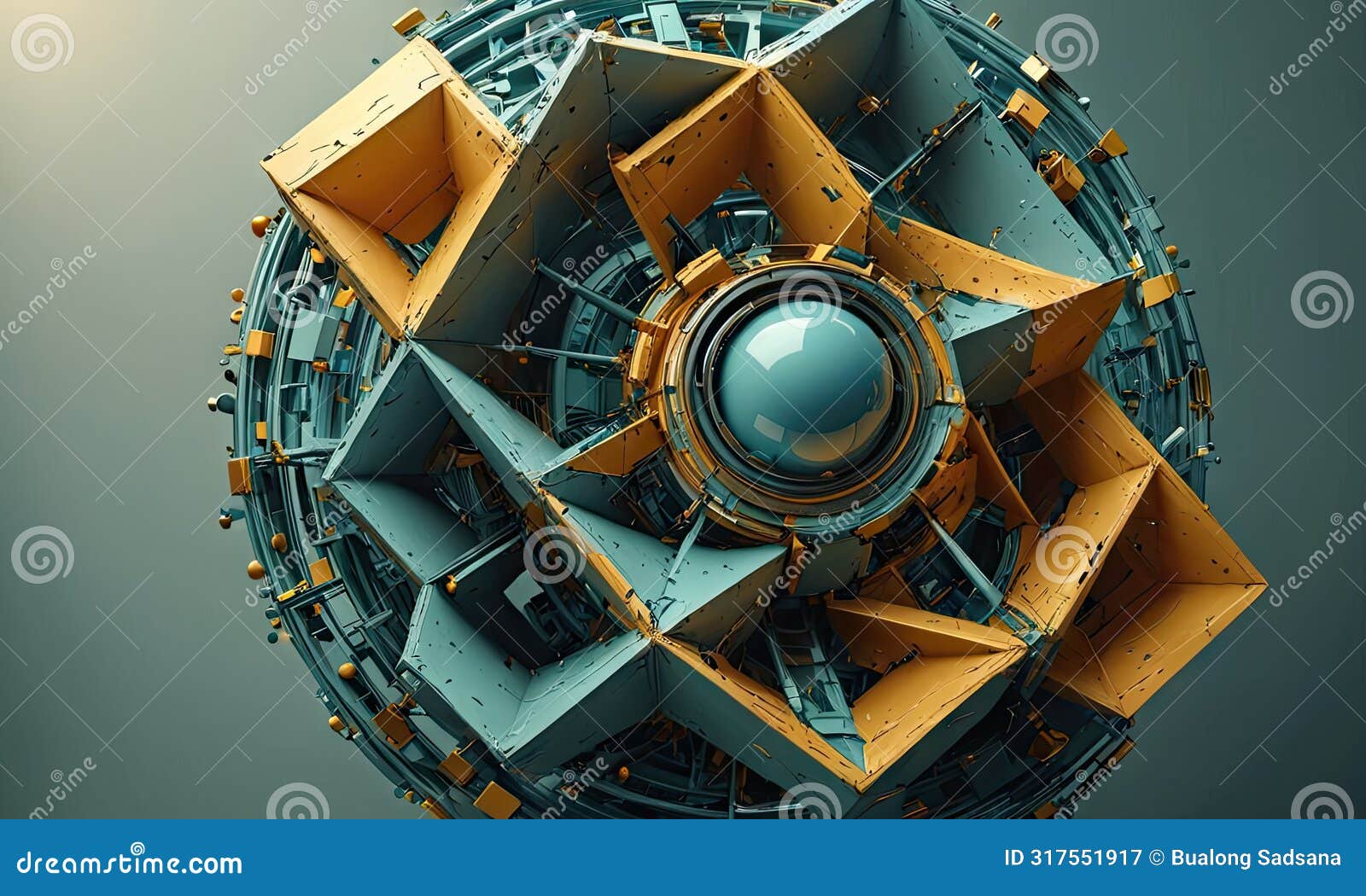 A Blue and Orange Object is Shown in the Image, with a Yellow Circle in ...