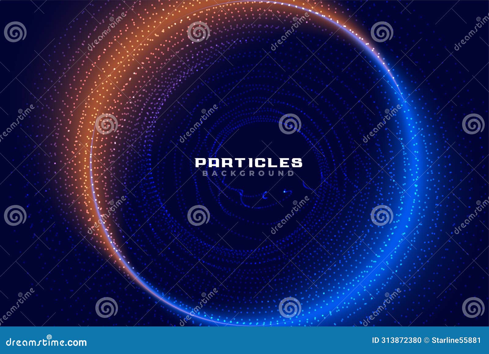Blue and Orange Particles Frame Technology Background Stock Vector ...
