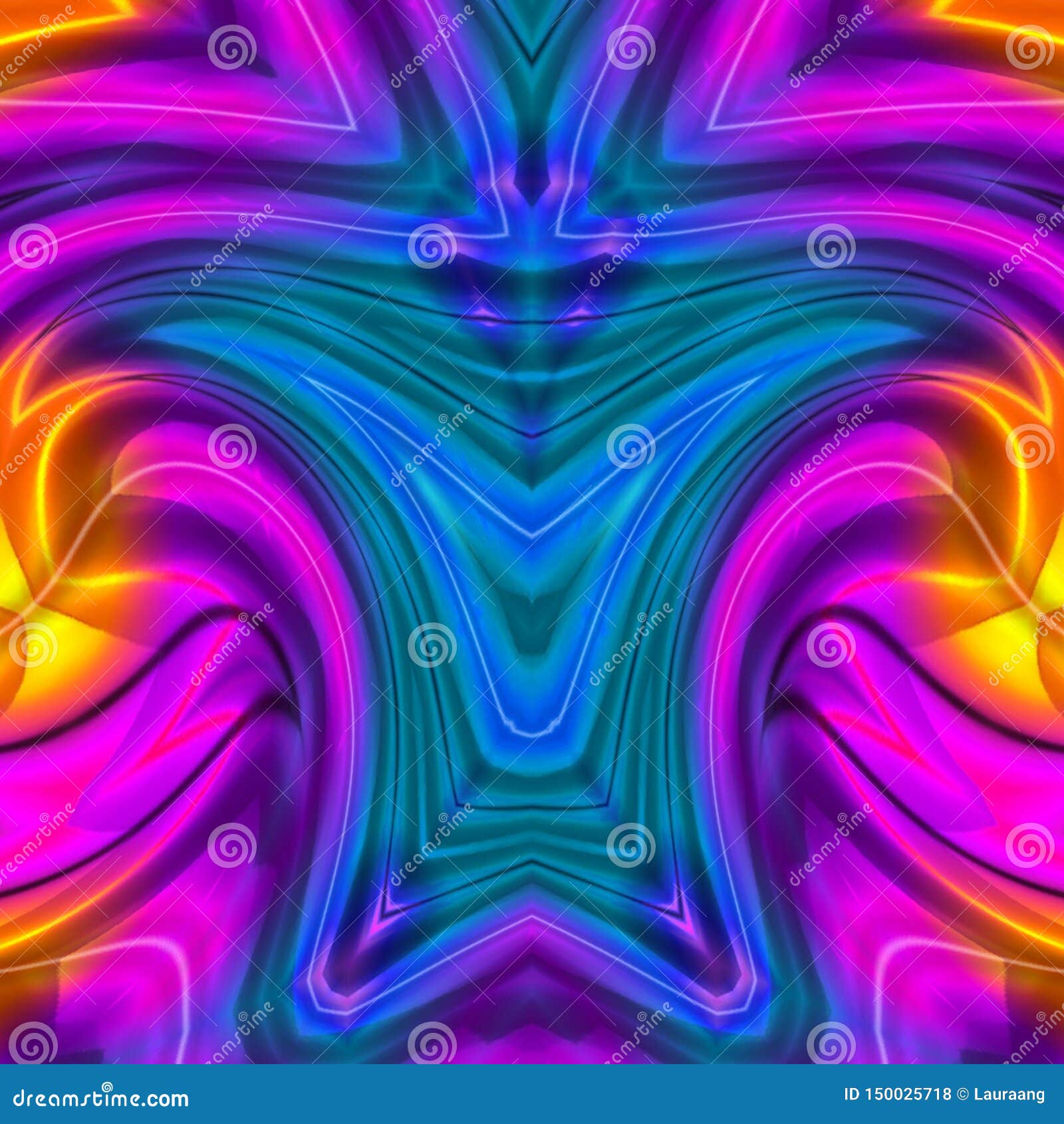 Blue Orange Pink Digital Art with Mix Color Design Stock Illustration ...