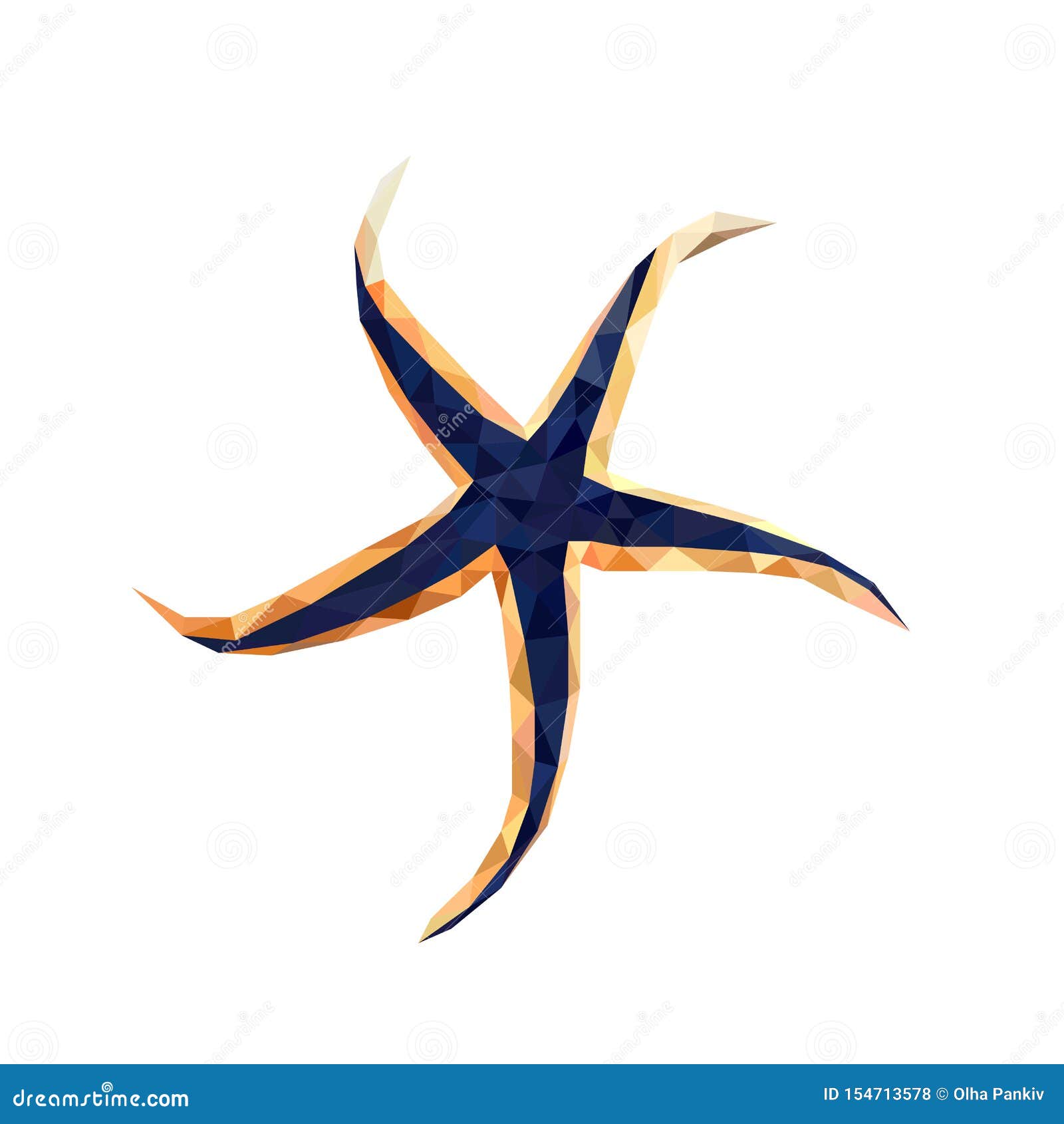 Blue and Orange Polygon Vector Starfish Stock Vector - Illustration of ...