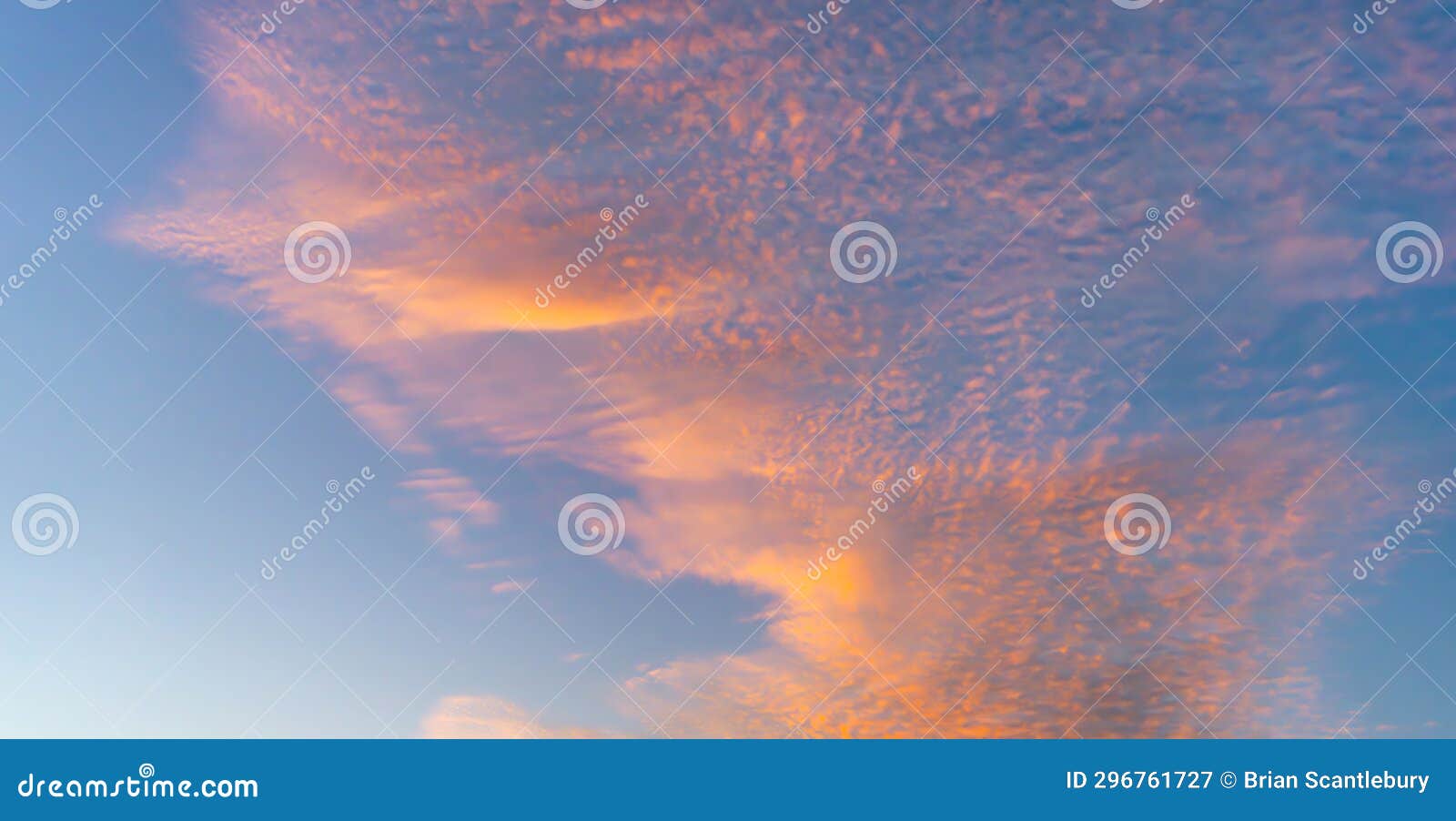 Blue and Orange Sky Background Stock Image - Image of cirrus, color ...