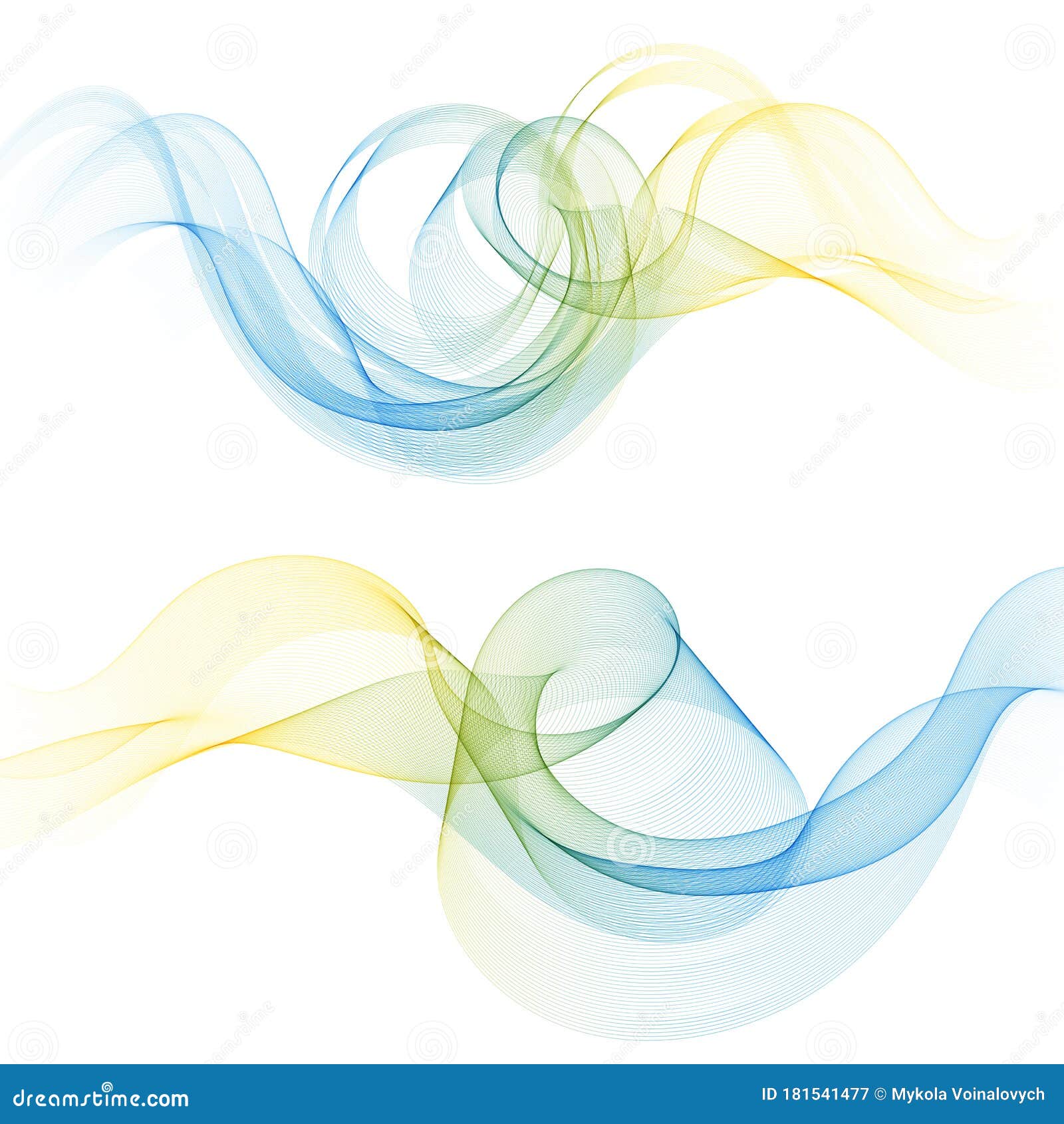 Blue and Orange Smoke Waves Abstract Background. Vector Illustration ...