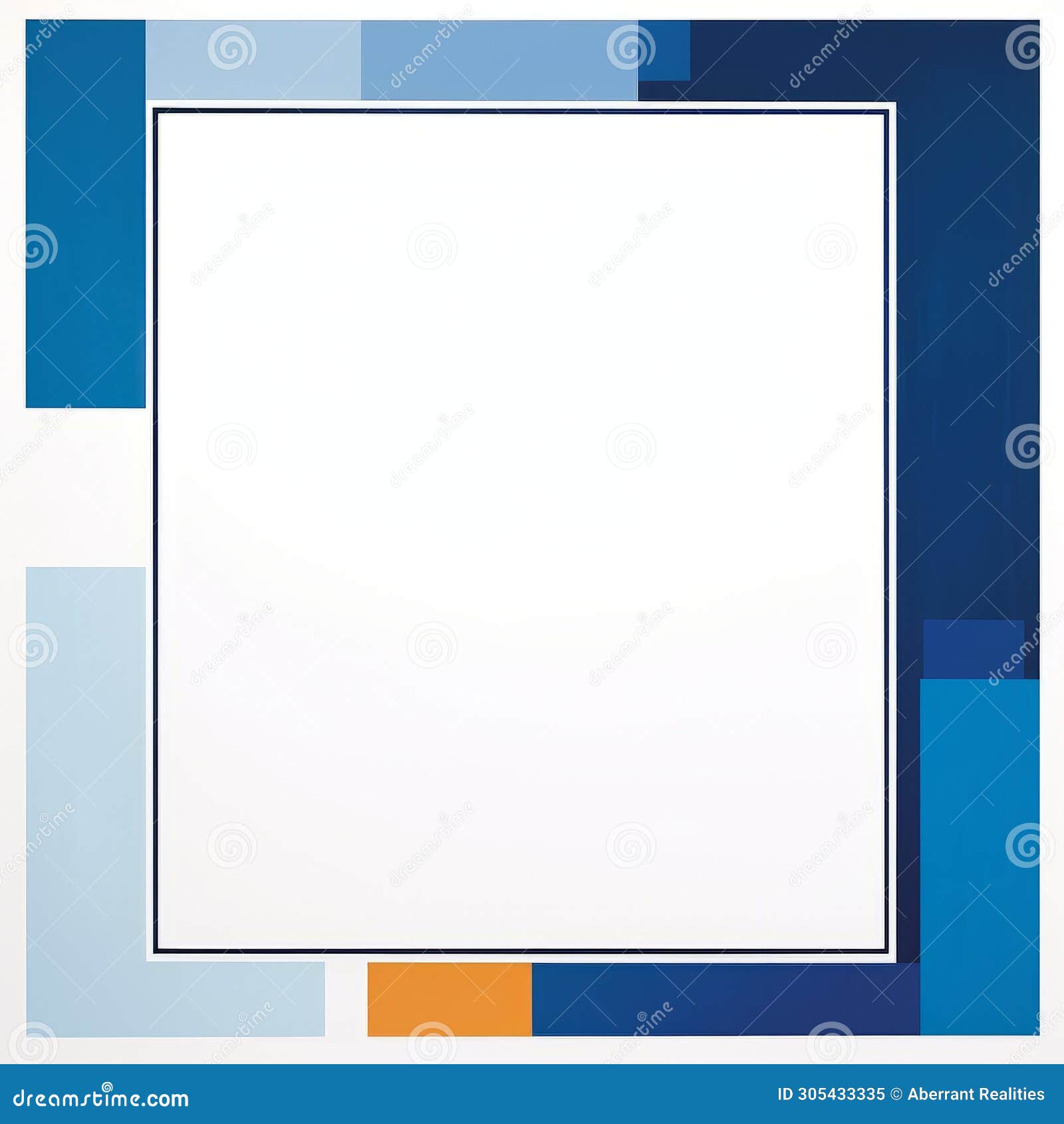 A Blue and Orange Square Frame with a White Border Stock Illustration ...