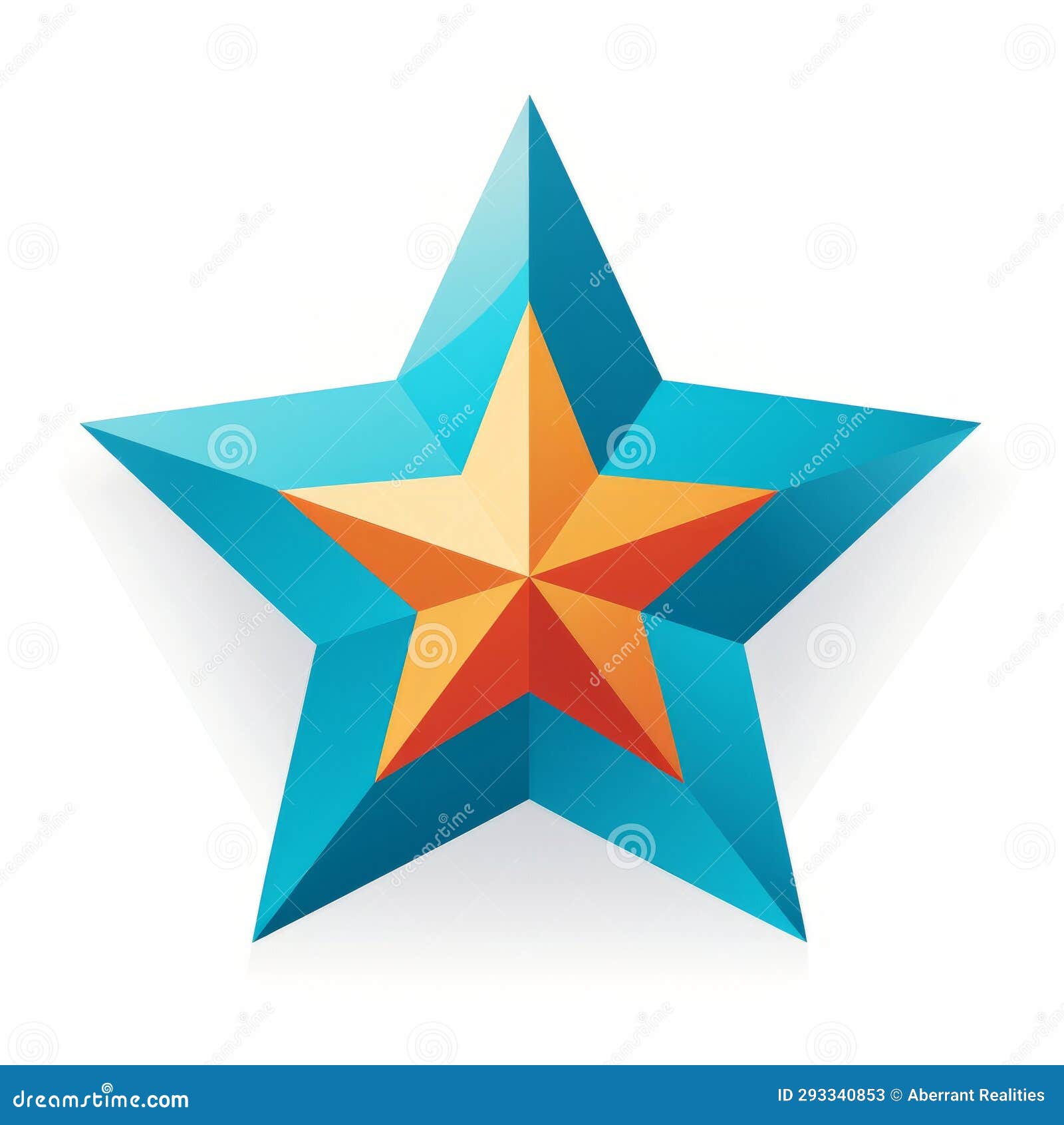A Blue and Orange Star Icon on a White Background Stock Illustration ...