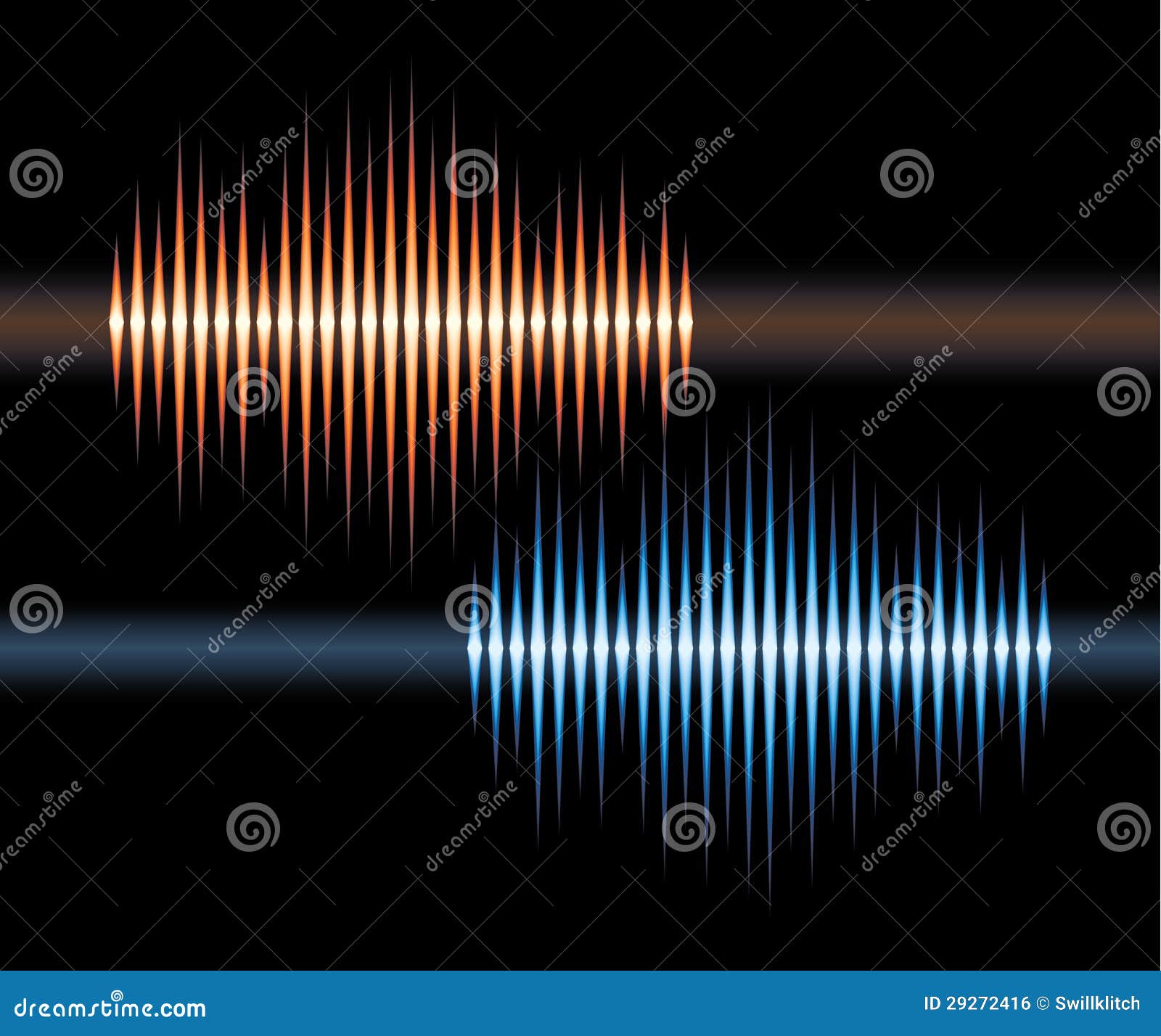 Blue and Orange Stereo Waveform Stock Vector - Illustration of science ...