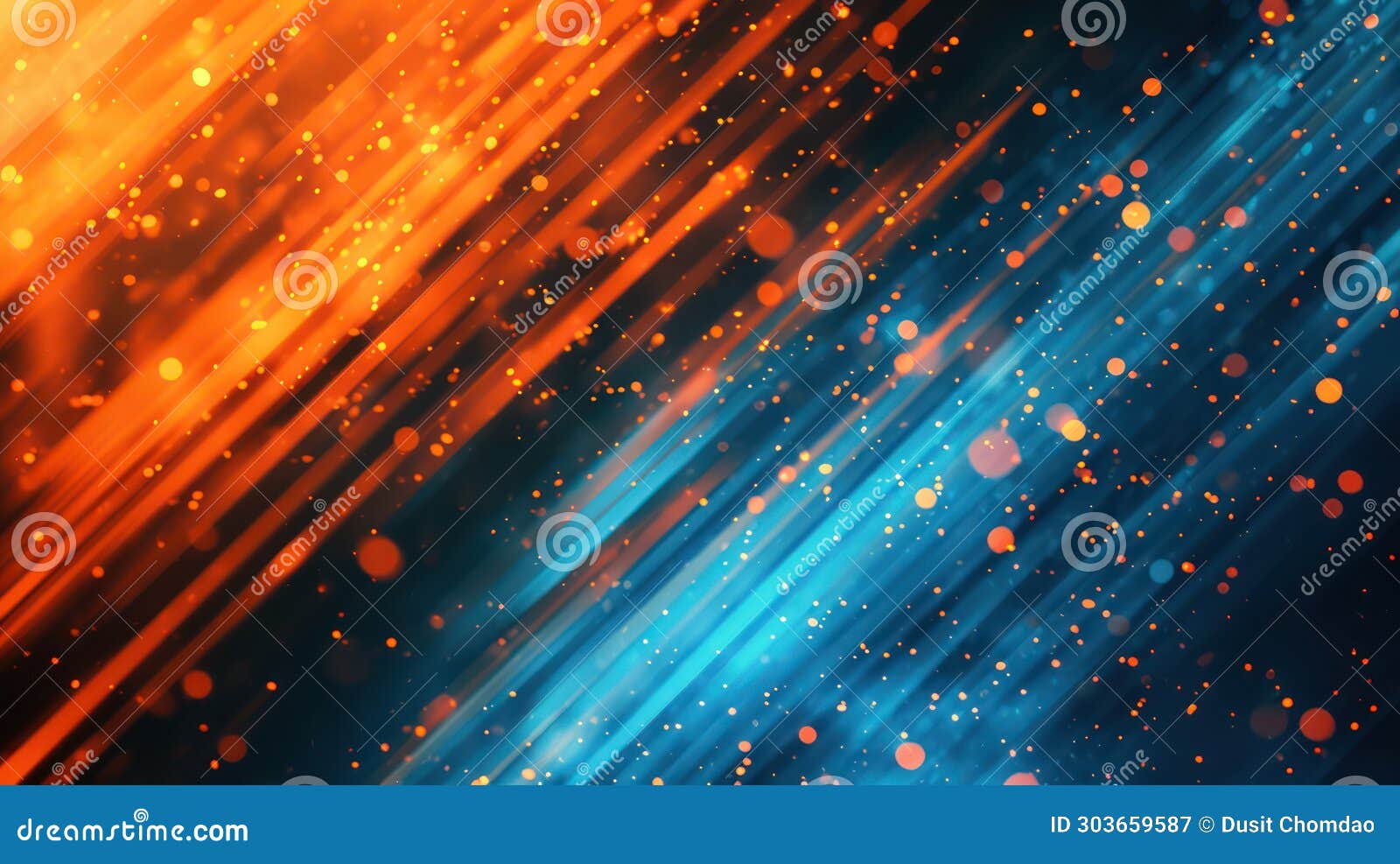 Blue and Orange Twitch Overlay Abstract Background. Generative AI Stock ...