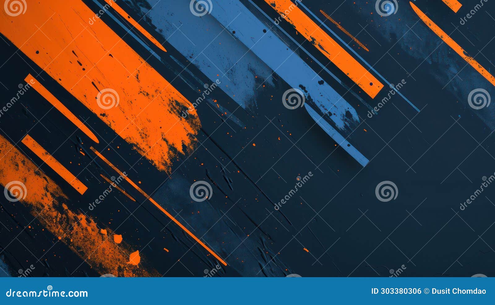 Blue and Orange Twitch Overlay Abstract Background. Generative AI Stock ...