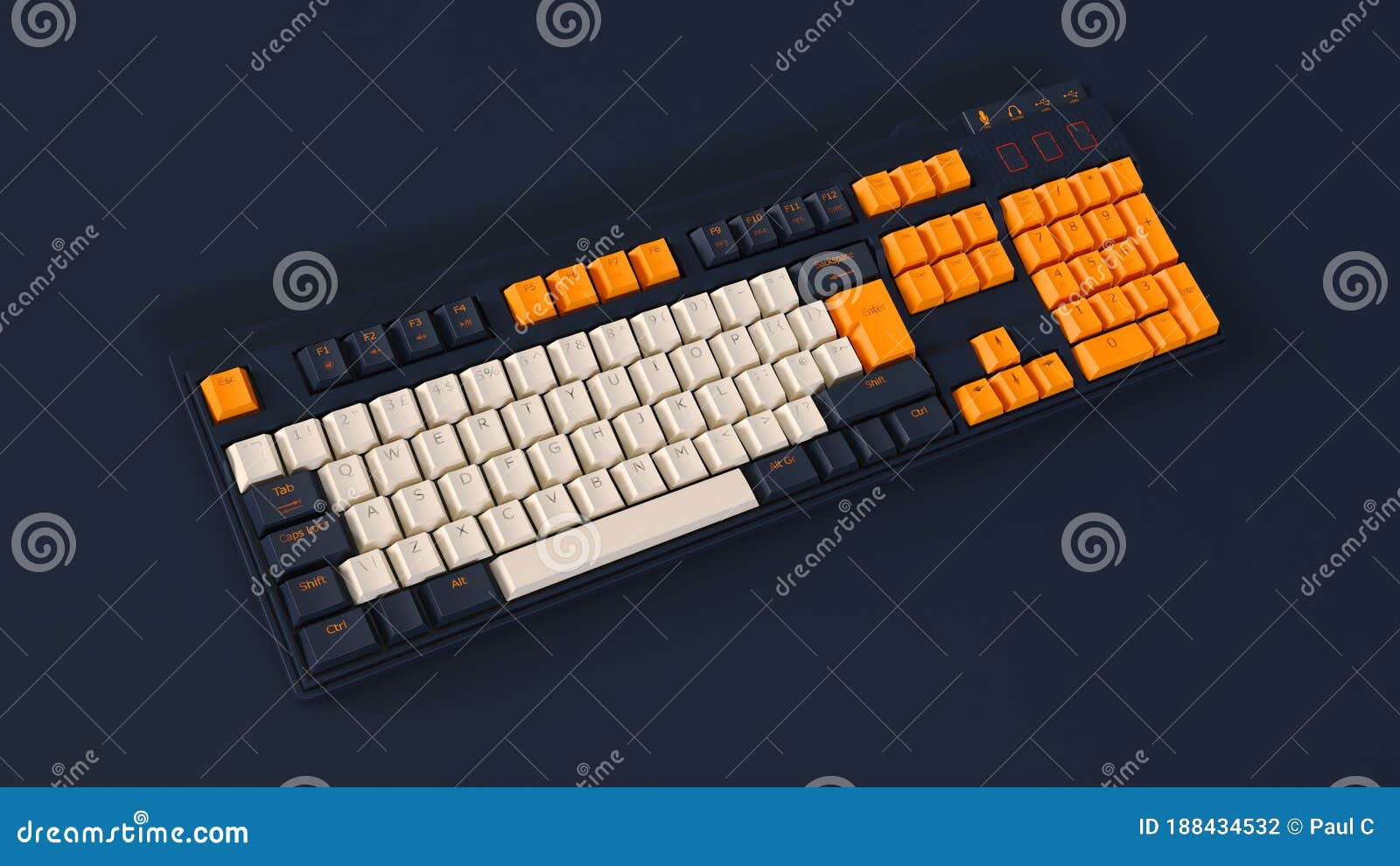 Blue Orange White Computer Keyboard Stock Illustration - Illustration ...
