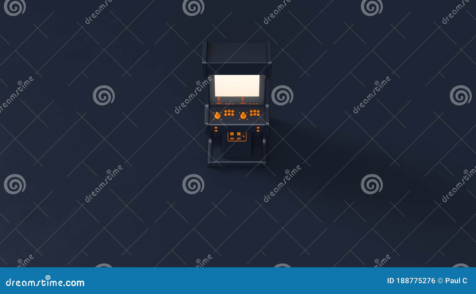 Blue Orange White Vintage Arcade Console Stock Illustration ...