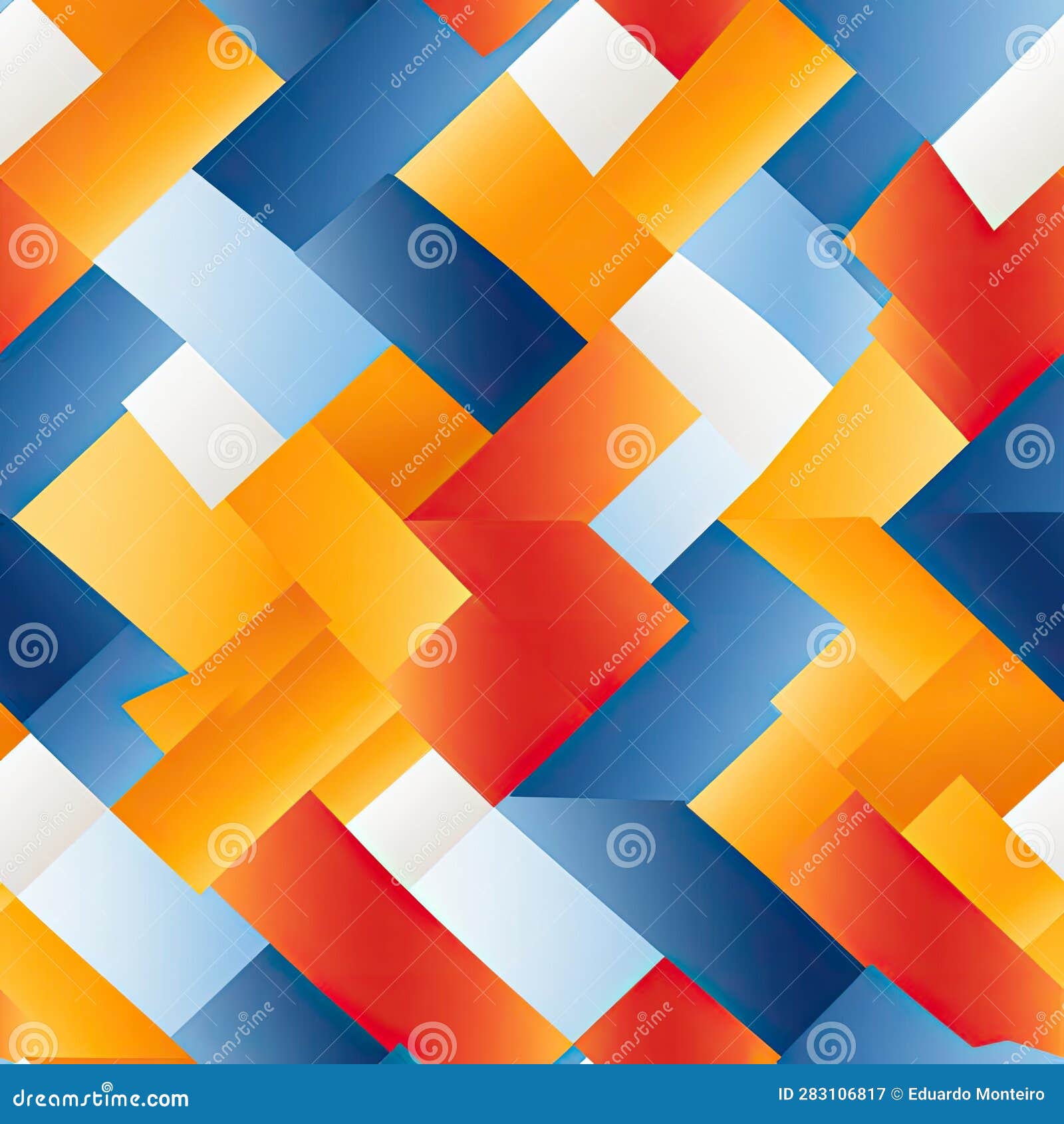 Blue, Orange, and Yellow Abstract Pattern with Woven Color Planes ...