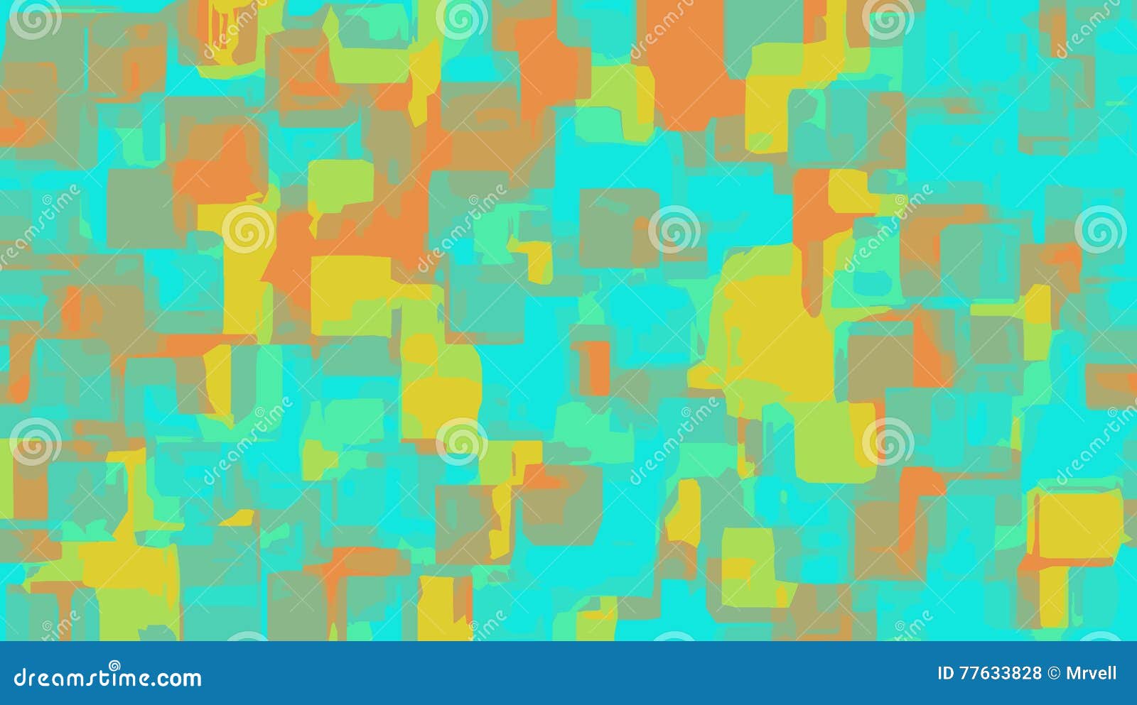 Blue Orange and Yellow Square Pattern Stock Illustration - Illustration ...