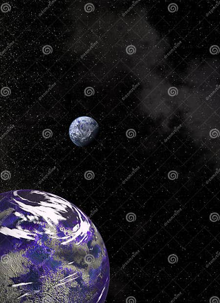 Blue Orbit stock photo. Image of planet, moon, outerspace - 2079896