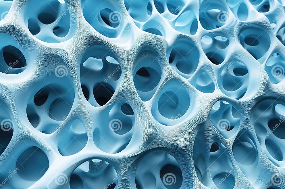 Blue Organic Structure Resembling a Sponge or a Bone AIG51A Stock Photo ...