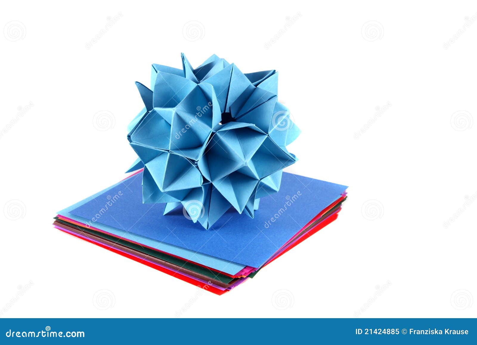 Blue origami ball stock image. Image of stack, blue, seasonal - 21424885