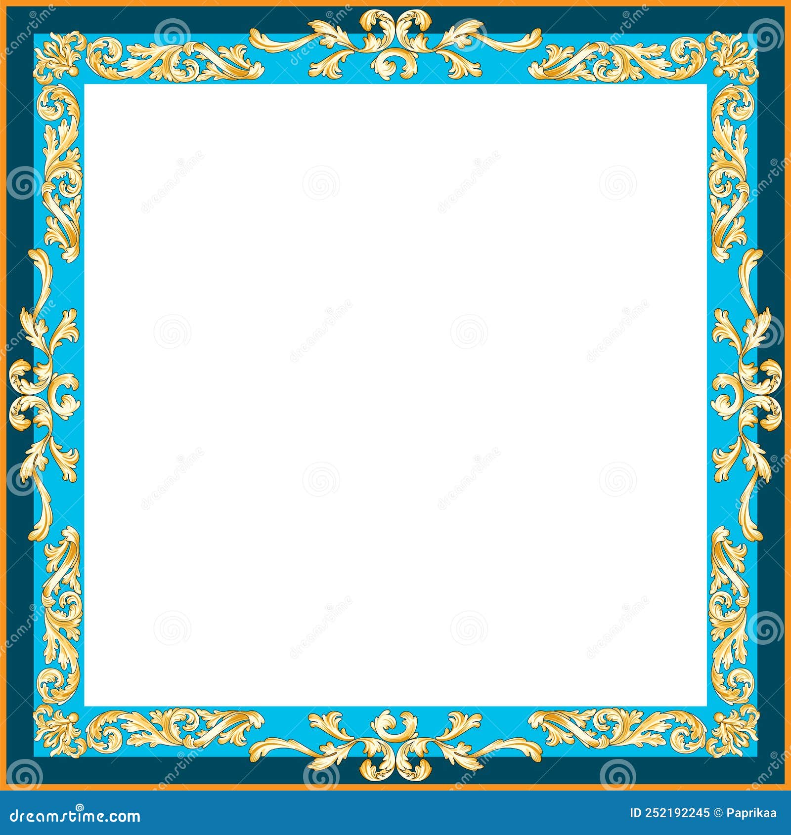 Blue Ornamental Fantasy Frame Stock Vector - Illustration of deco ...