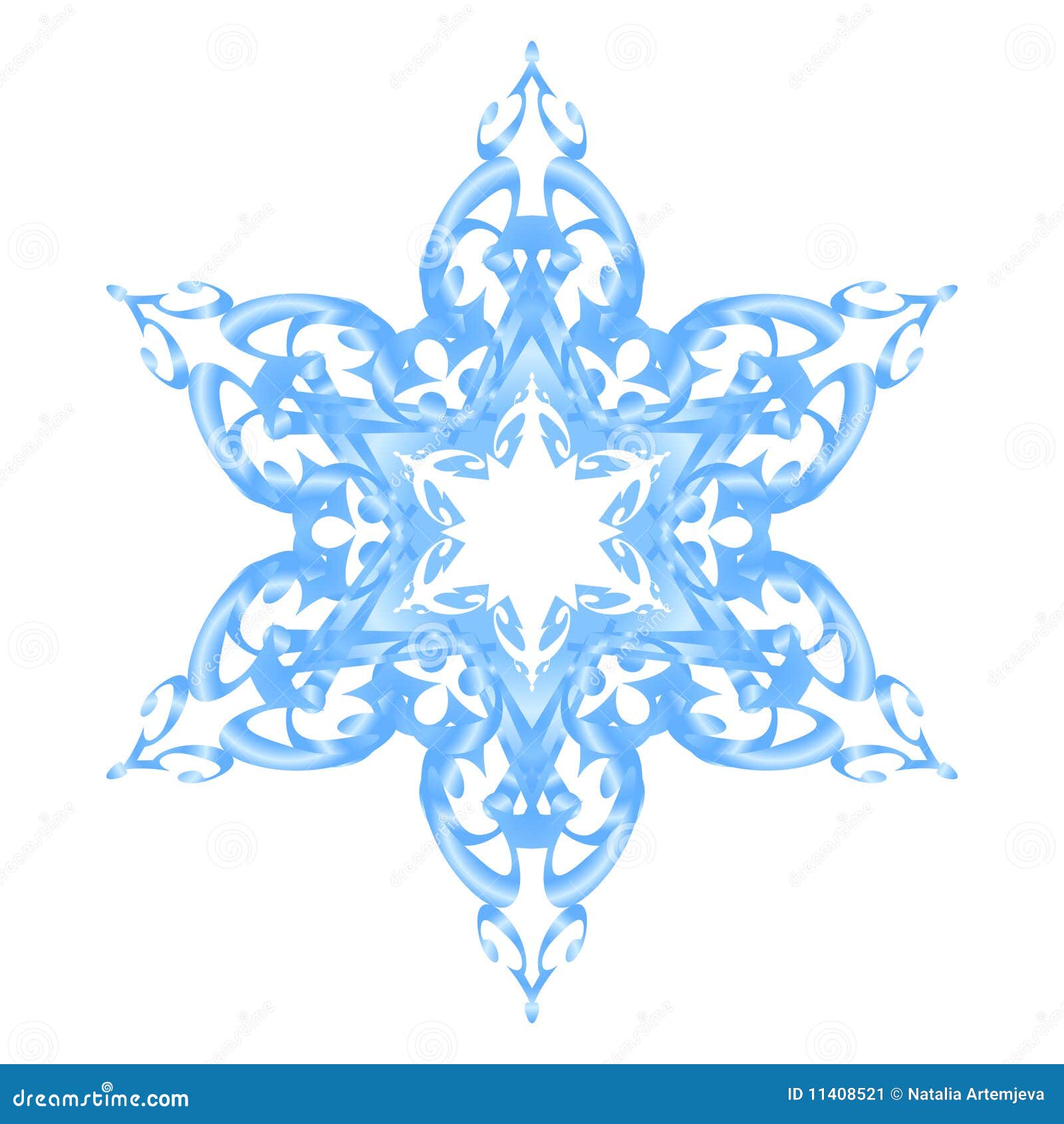 Blue ornate snowflake stock vector. Illustration of backdrop - 11408521