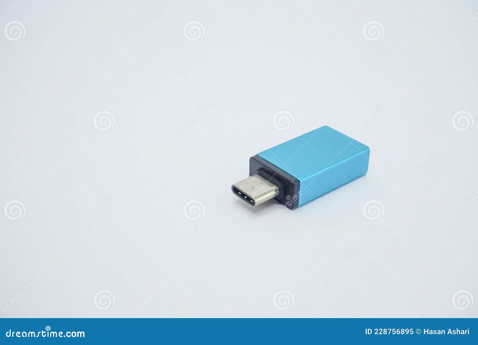 Blue OTG USB Type C Adapter Stock Image - Image of presentation, design ...