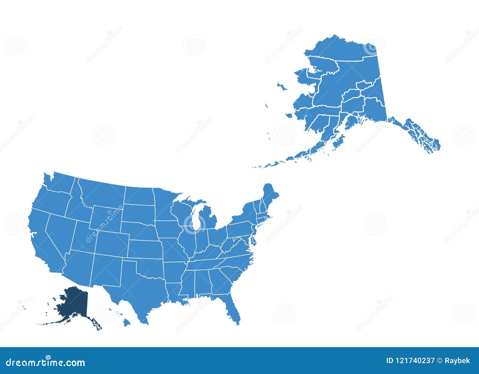 Map of Alaska state stock illustration. Illustration of icon - 121740237