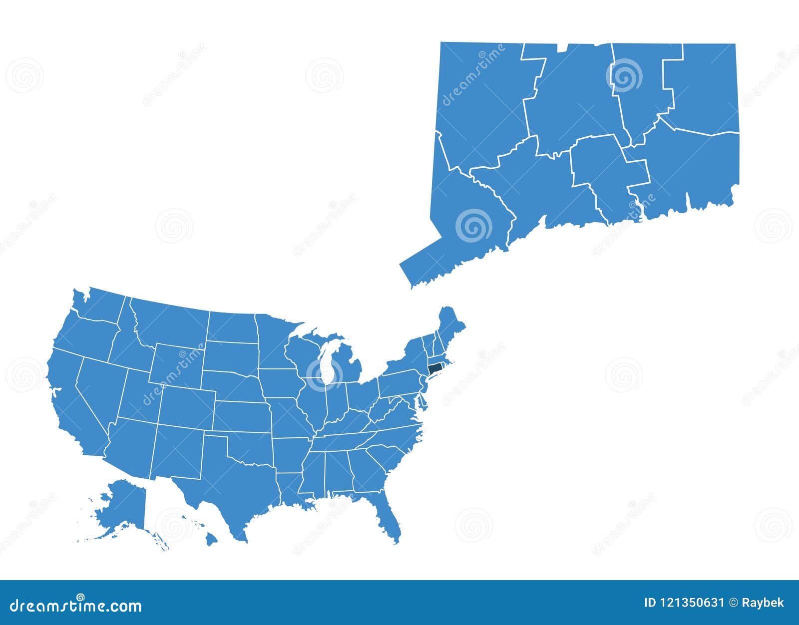 Connecticut Map. State And District Map Of Connecticut. Administrative ...