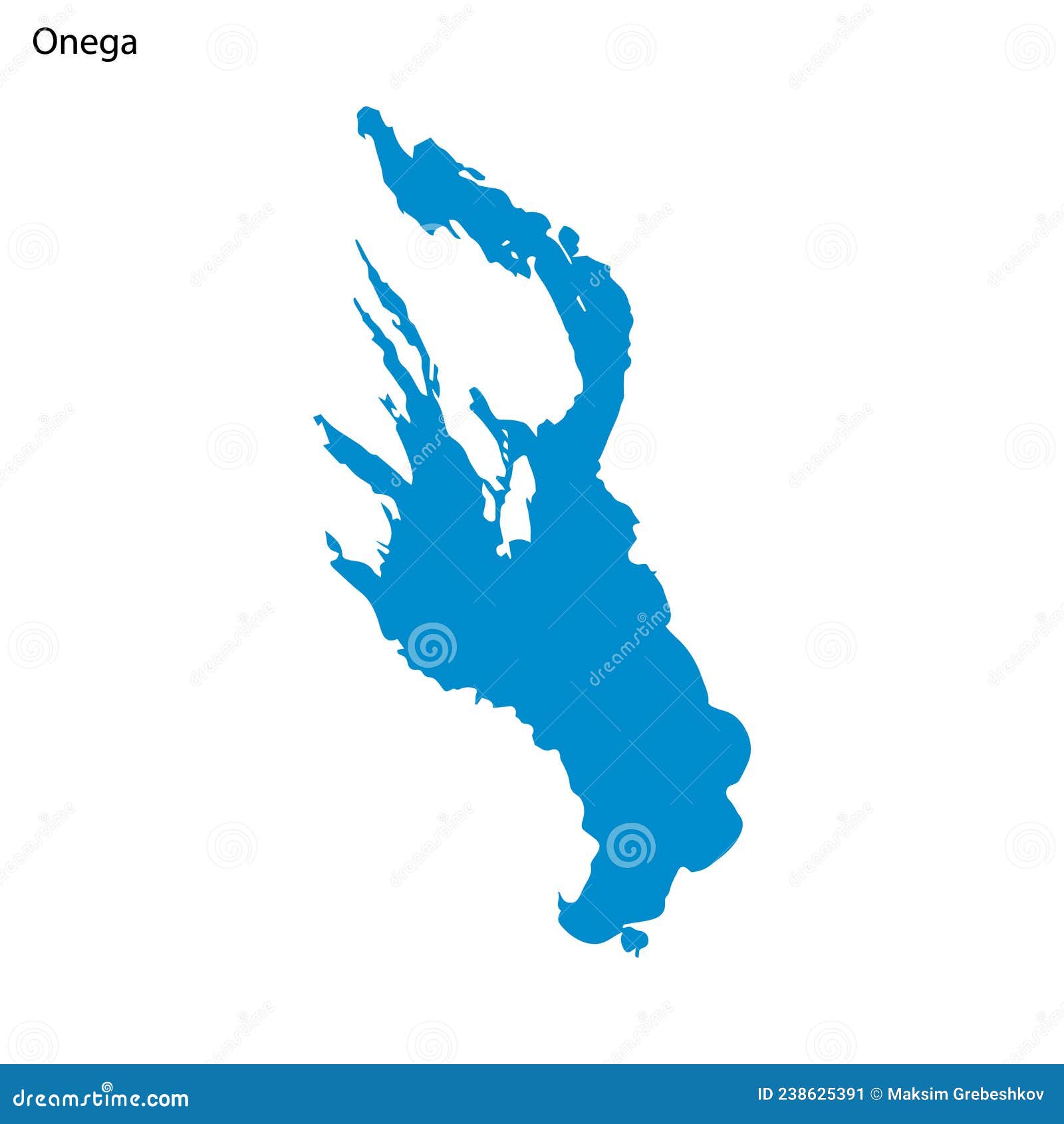 Lake Onega Russia, Russian Federation Map Vector Illustration, Scribble ...