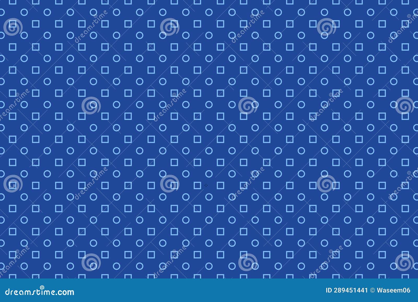 Blue Outline Square and Circle Polka Pattern Stock Vector ...