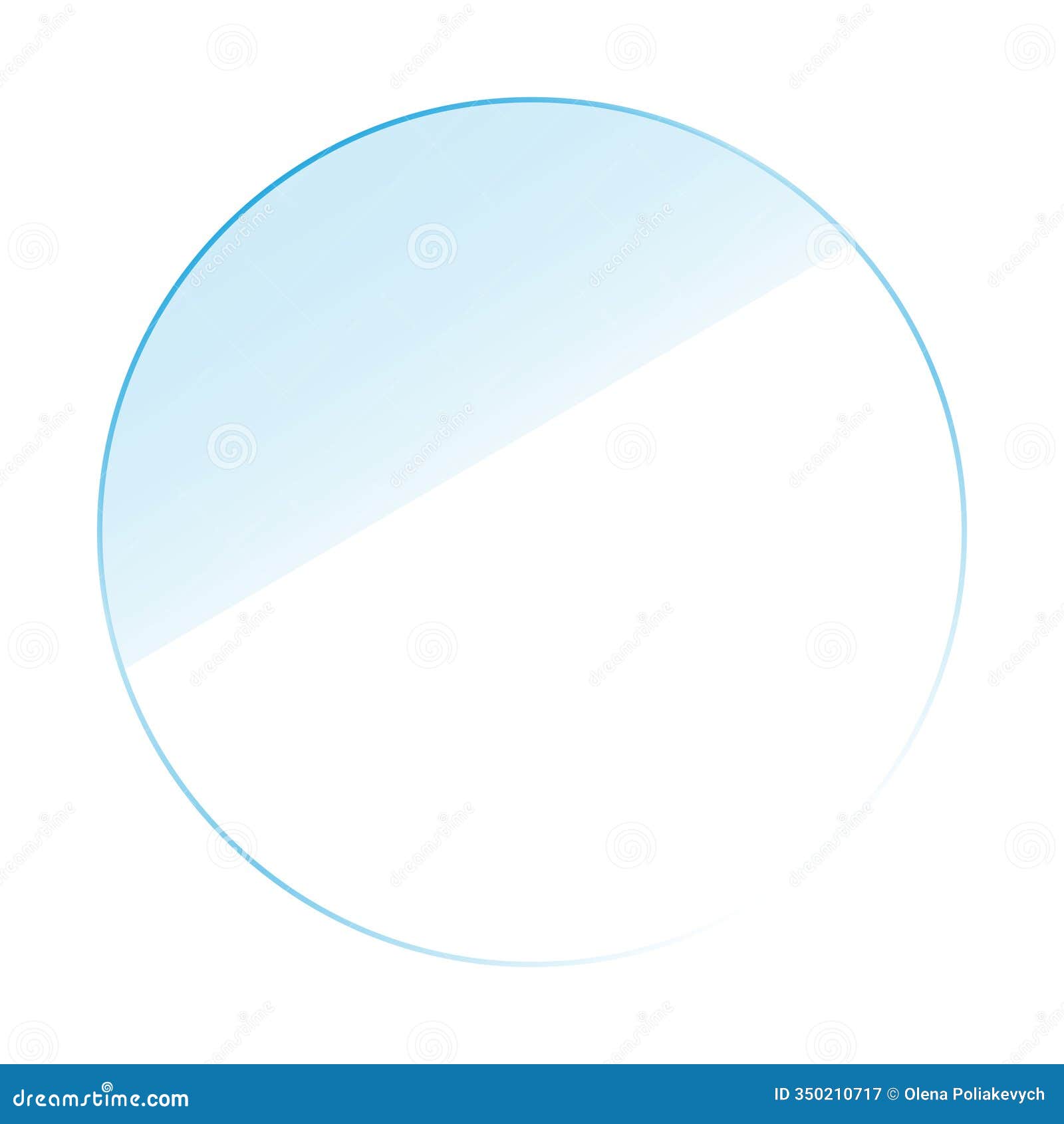 Blue Outlined Circle. Light Gradient Shading. Simple Round Shape ...