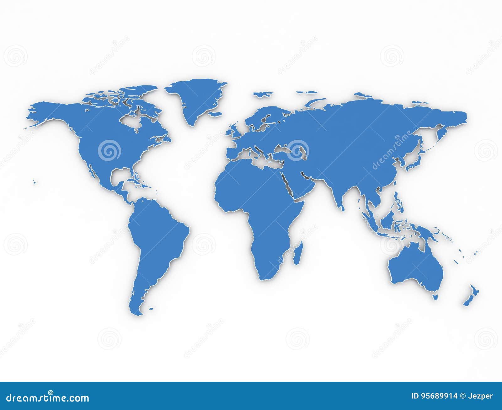 Blue outlines 3d world map stock illustration. Illustration of abstract ...