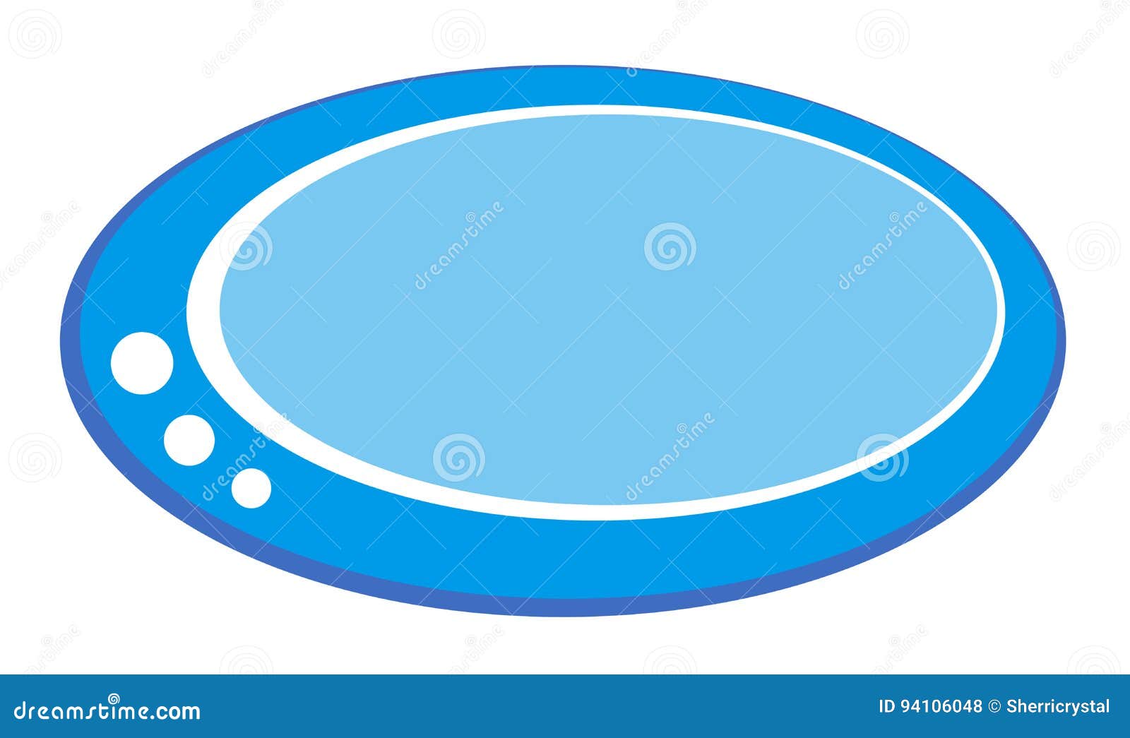 Blue Oval Button with White Decorations Stock Illustration ...