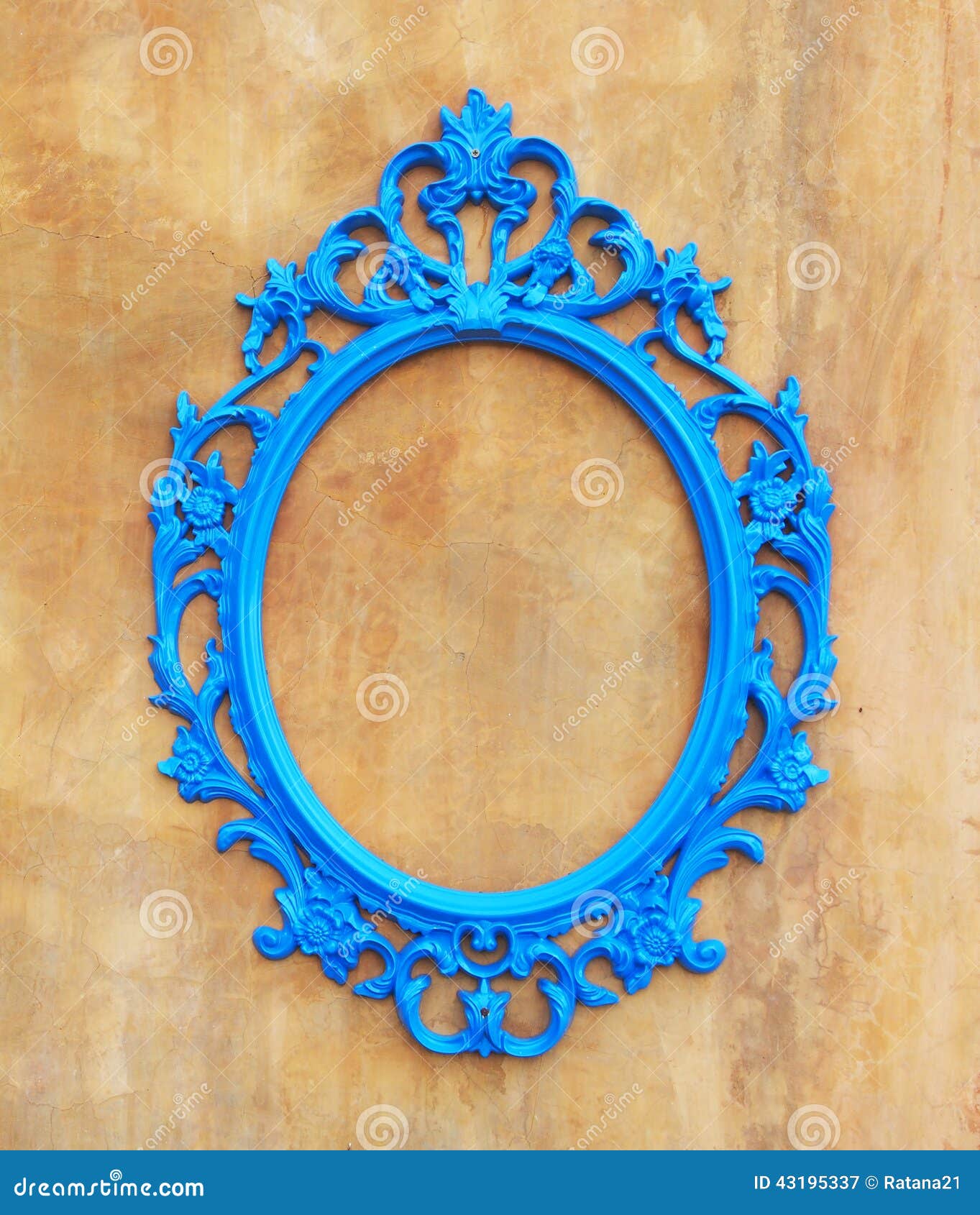 Blue oval vintage frame stock image. Image of yellow - 43195337