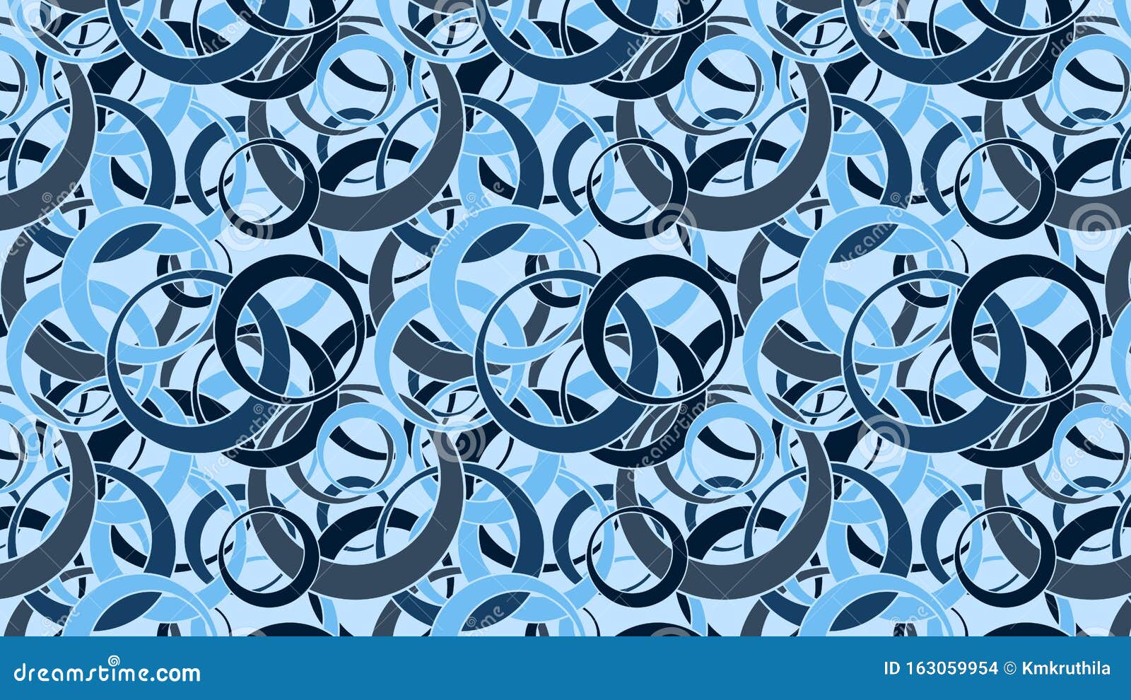 Blue Overlapping Circles Pattern Background Vector Art Stock Vector ...