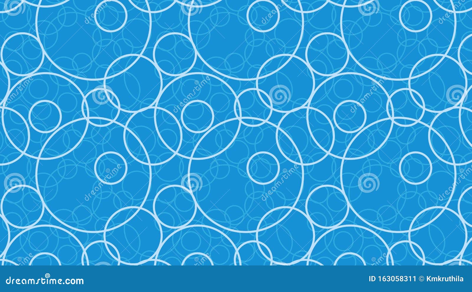 Blue Overlapping Circles Pattern Background Vector Illustration Stock ...